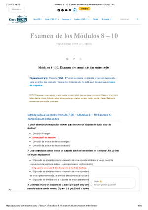 Módulos 11 - 13 Examen de direccionamiento IP Respuestas - Módulos 11 – 13: Examen de - Studocu