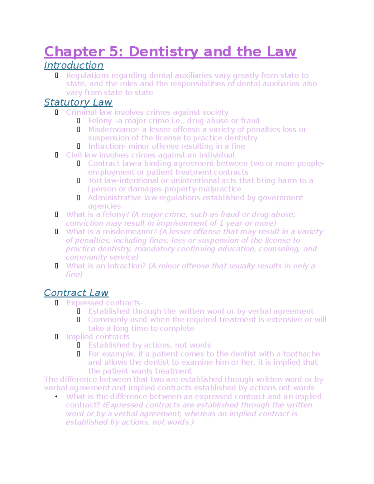 Chapter 5 - Legal Aspects of Dentistry and Professional Responsibility ...