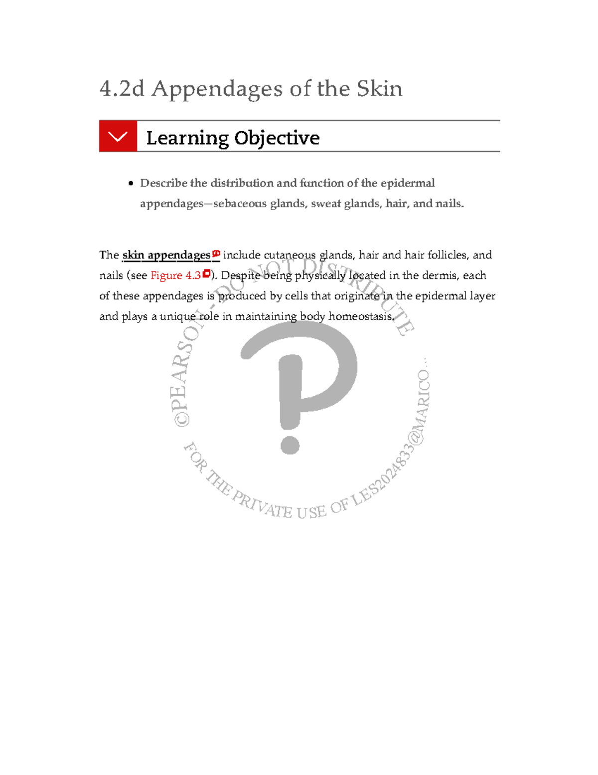 4.2d Skin Appendages: Glands, Hair, and Nails Overview (Marieb) - Studocu