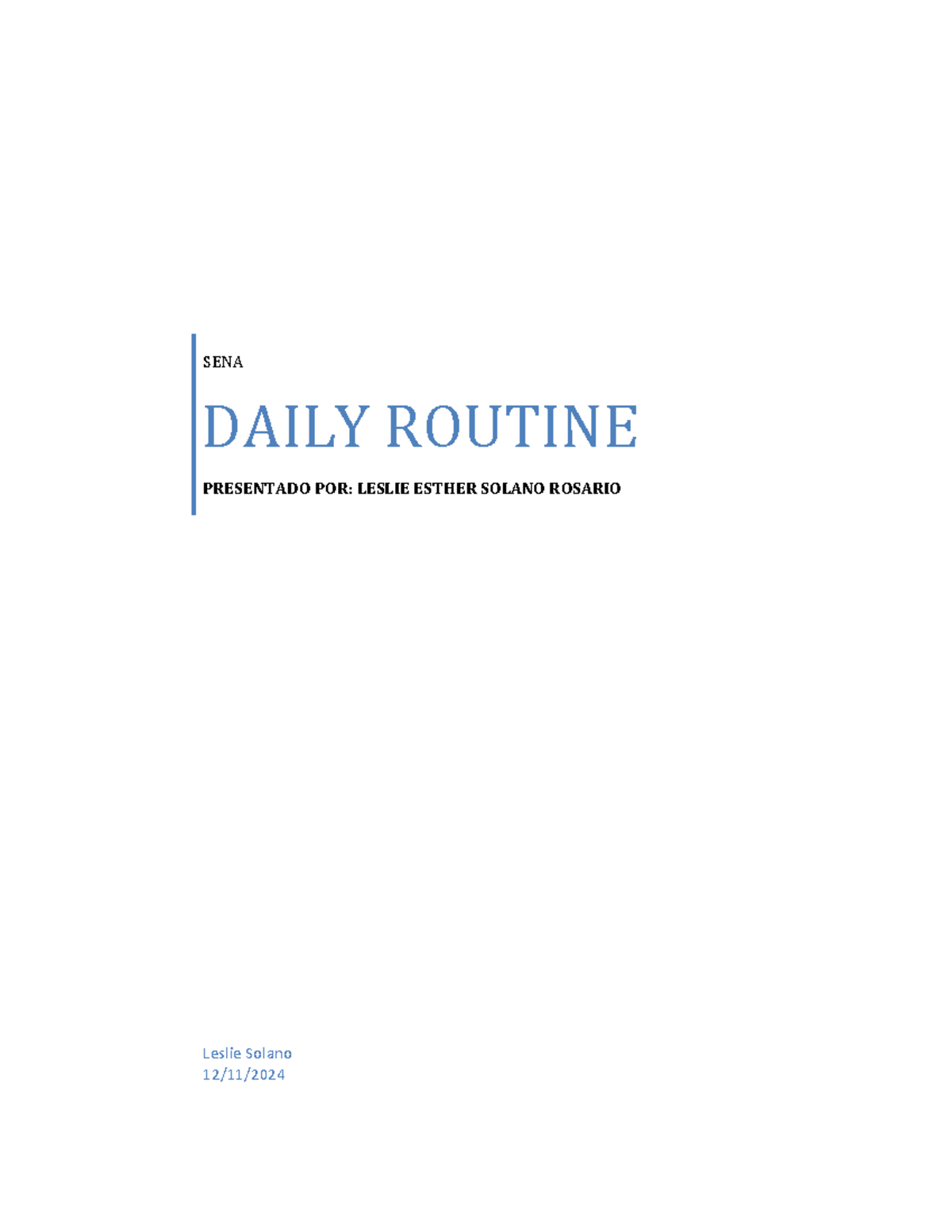 Daily Routine Notes by Leslie Solano - Studocu