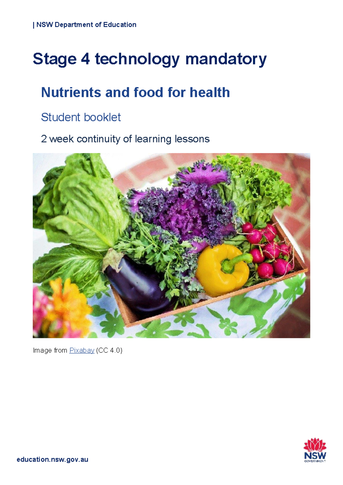 NSW Stage 4 Technology Mandatory: Nutrients & Food for Health Student ...