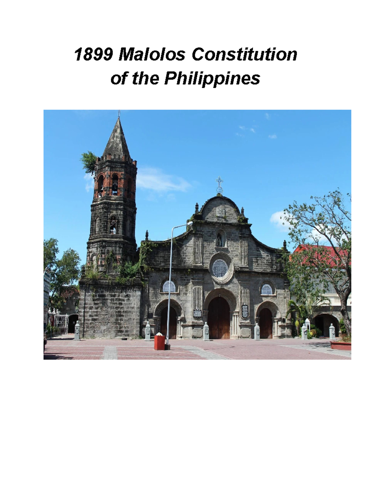 1899 Malolos Constitution of the Philippines - 1899 Malolos ...