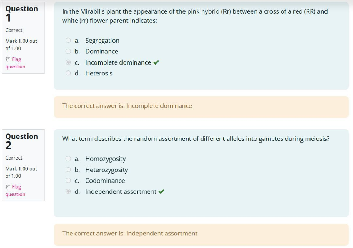 Self Quiz Unit 7: Genetics Concepts and Principles - Studocu