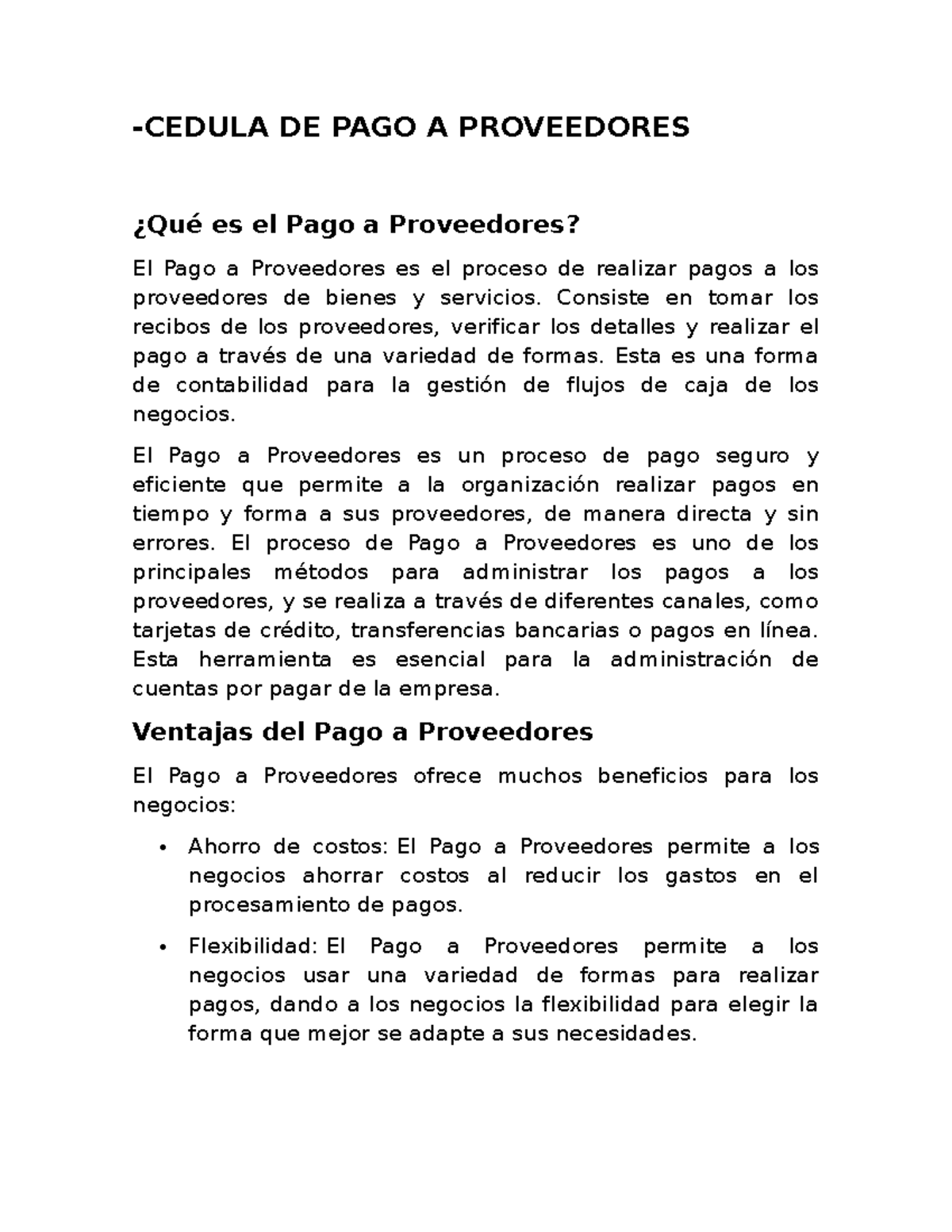 Proceso de Pago a Proveedores y su Impacto en la Contabilidad - Studocu