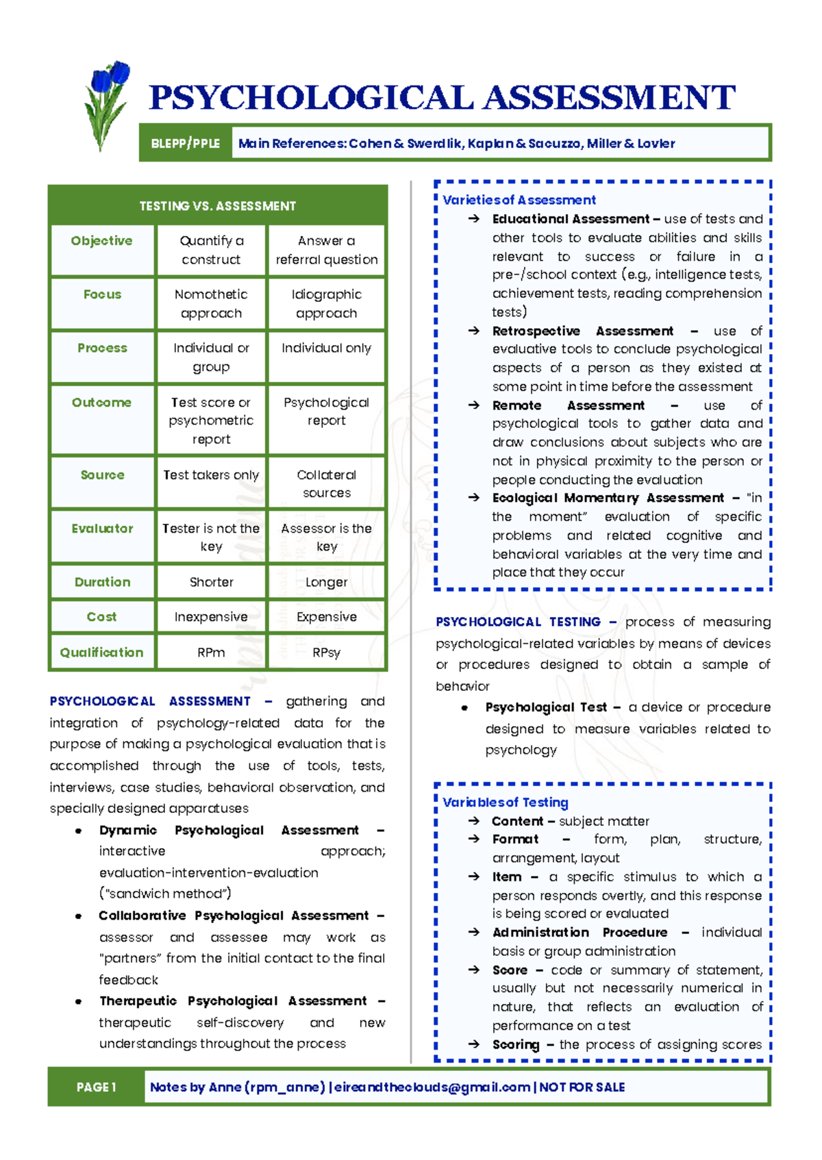 PSY 202: Psychological Assessment - Key Concepts and Methods - Studocu