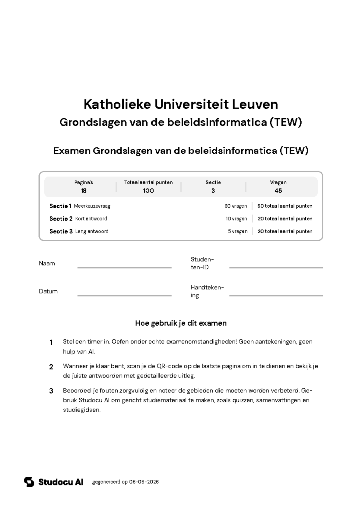Final Exam Grondslagen van de beleidsinformatica (TEW) - Studocu