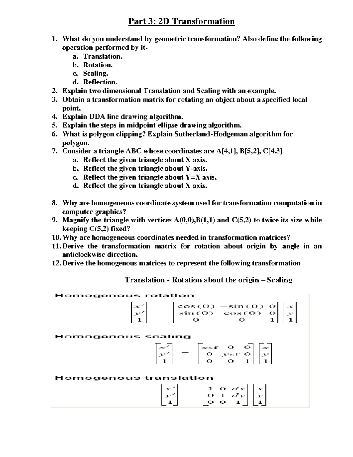 Rotation Part 2: Practical Applications in 2D Transformations - Studocu