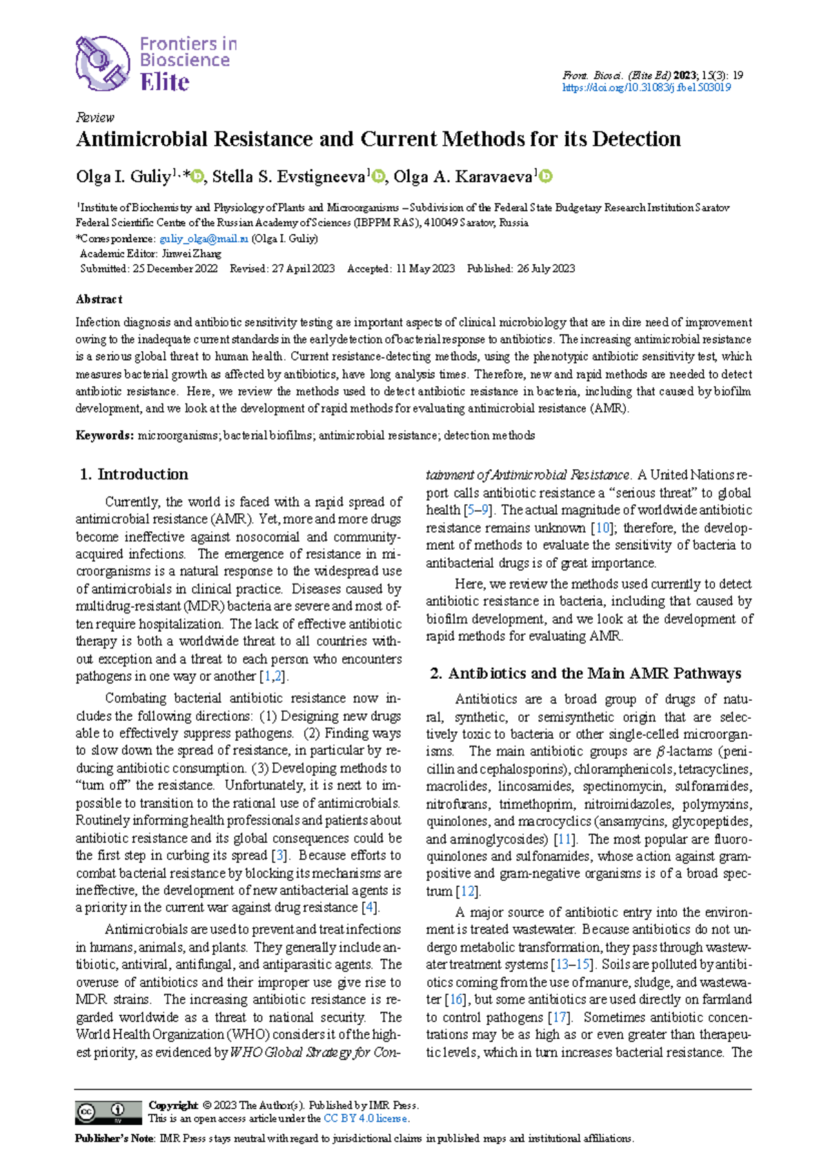 Antimicrobial Resistance: Detection Methods and Future Strategies ...