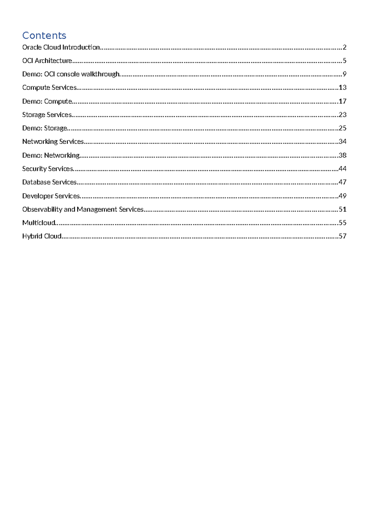 Oracle Cloud Infrastructure Overview And Console Walkthrough Oci