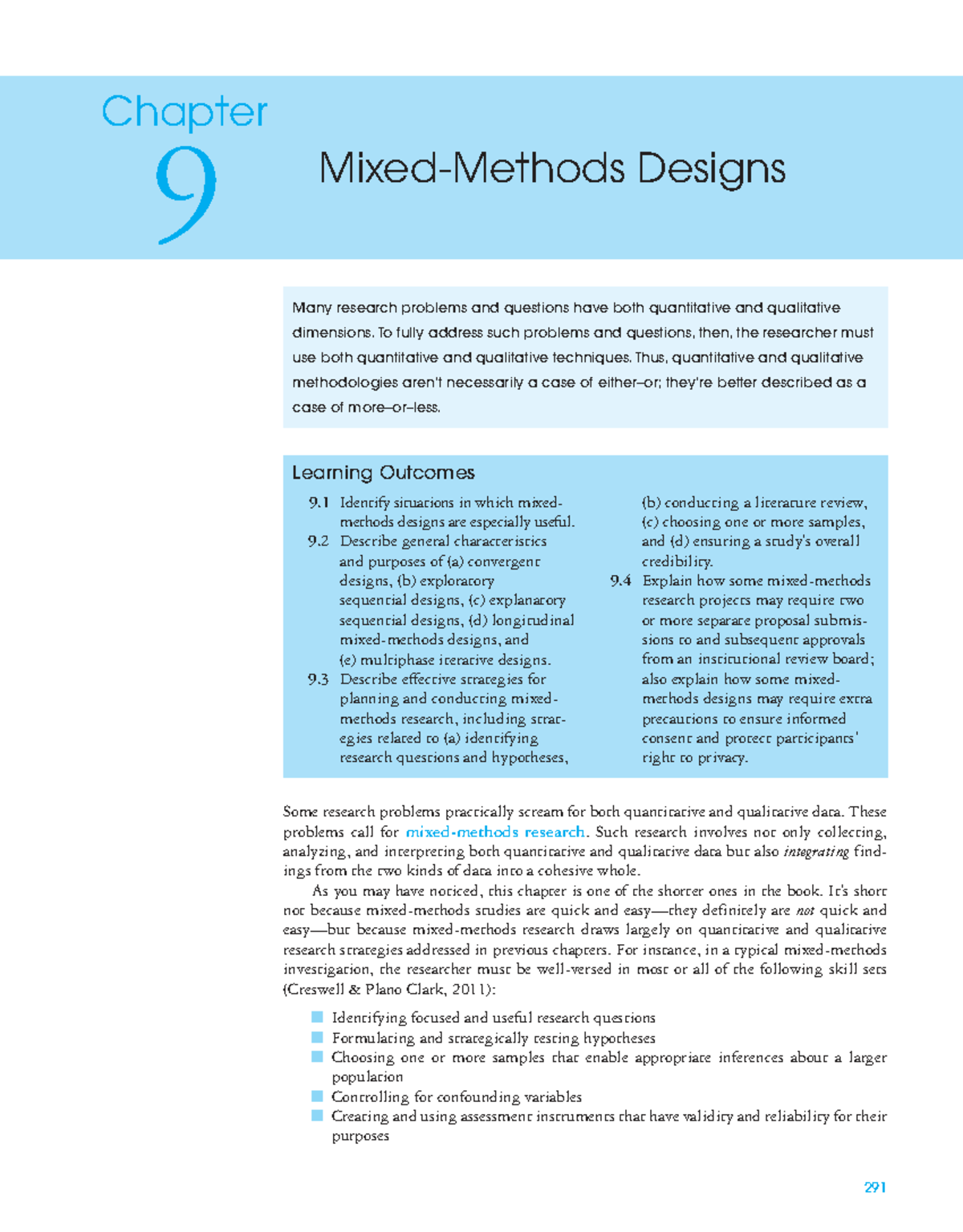 Chapter 9: Mixed-Methods Research Designs and Their Applications - Studocu