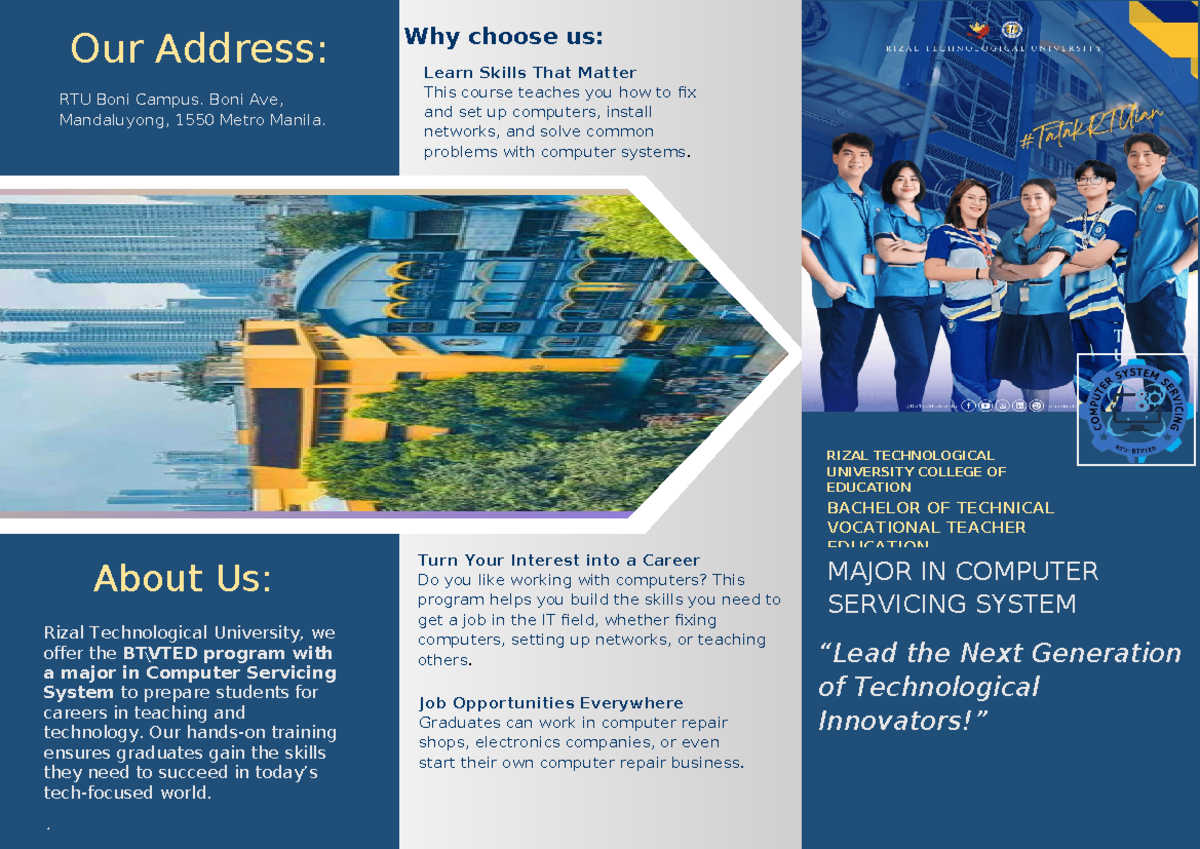 BTVTED Program Brochure: Major in Computer Servicing Systems - Studocu