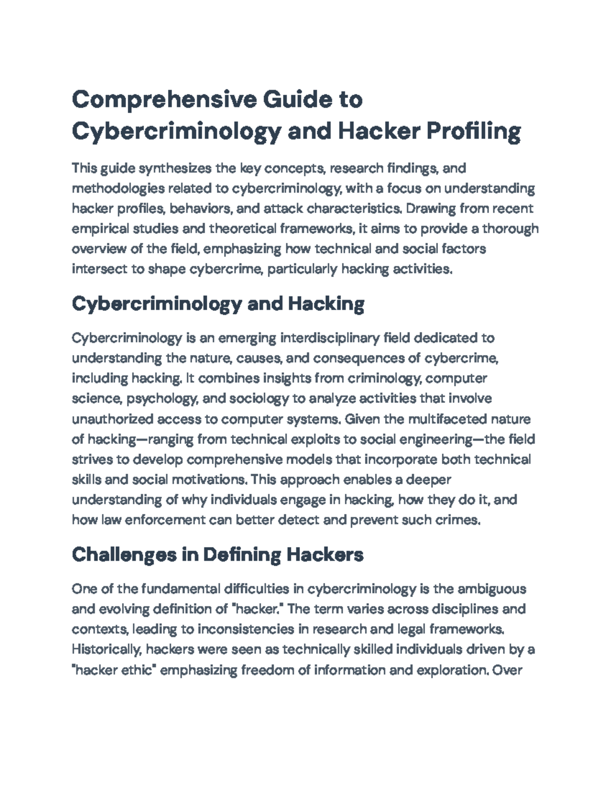 Cybercriminology 101: Comprehensive Guide to Hacker Profiling ...