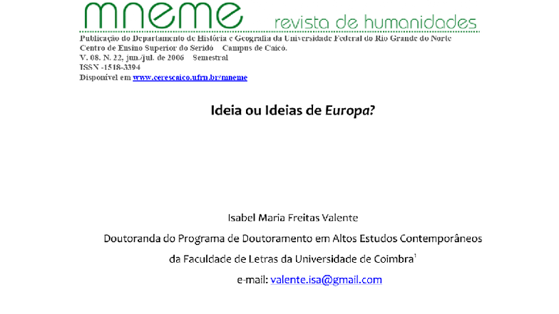 Ideia de Europa: Análise Histórica e Contemporânea - M 6 Revista de ...