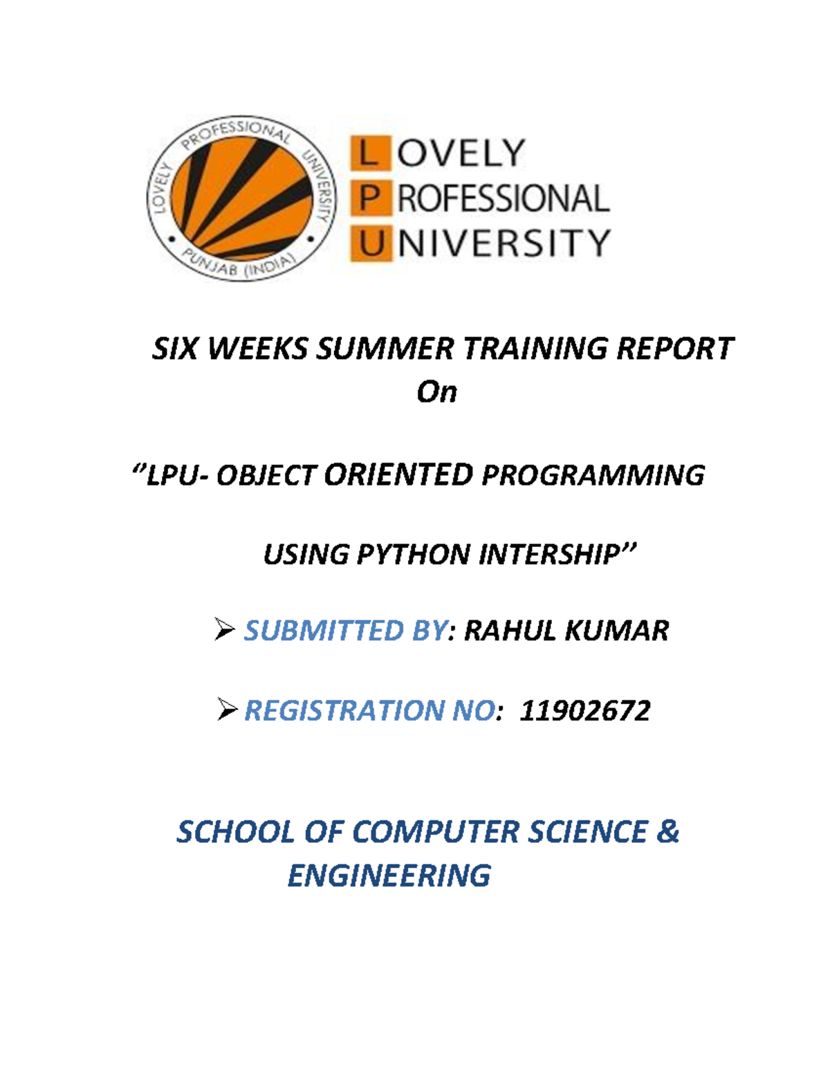 OOP-Python Report-converted[ 287]-converted-converted - SIX WEEKS ...