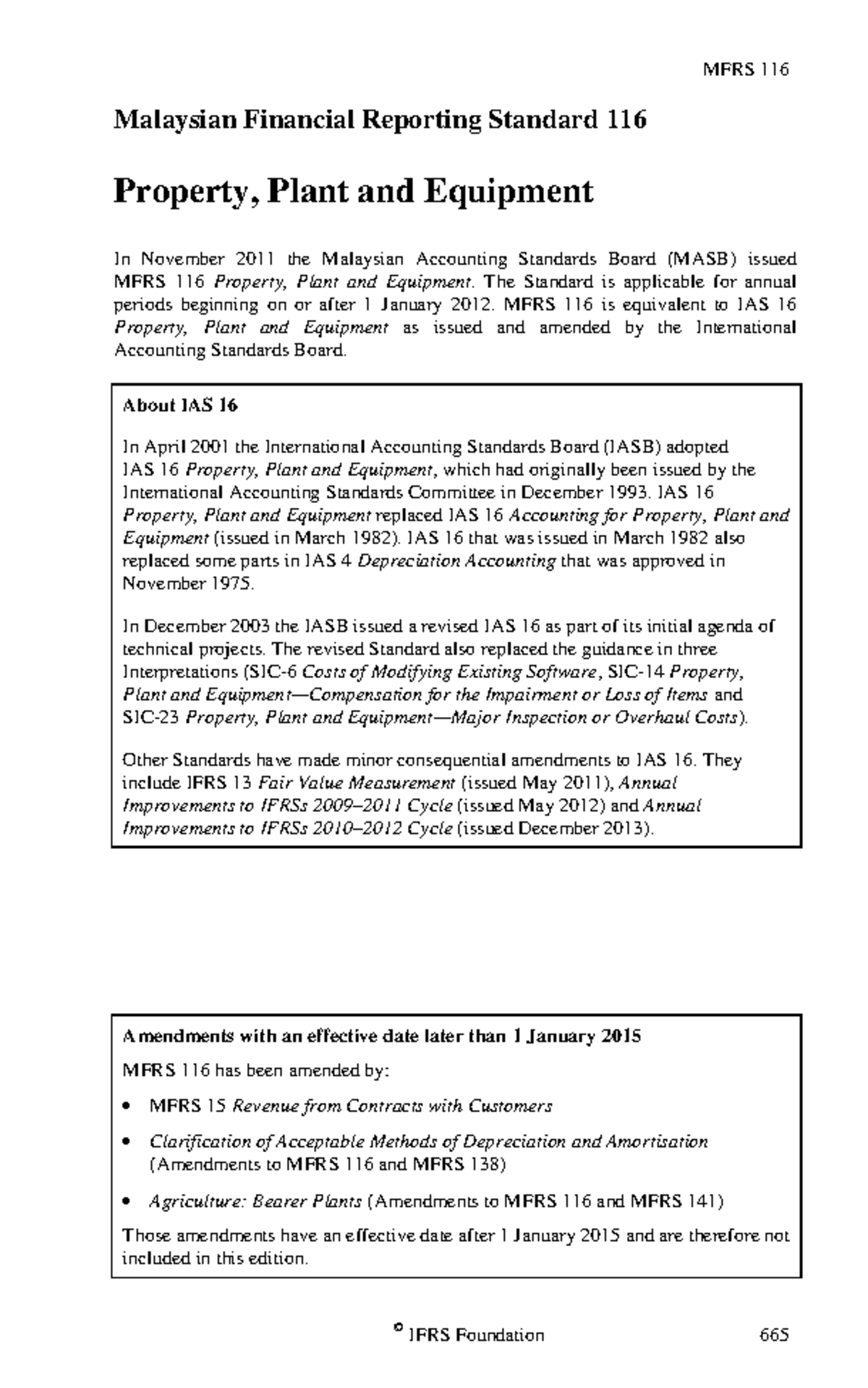 MFRS 116: Comprehensive Overview of Property, Plant and Equipment - Studocu