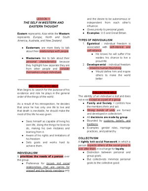Undself Philosophy - Unit 1 - UNDERSTANDING THE SELF THE SELF FROM ...