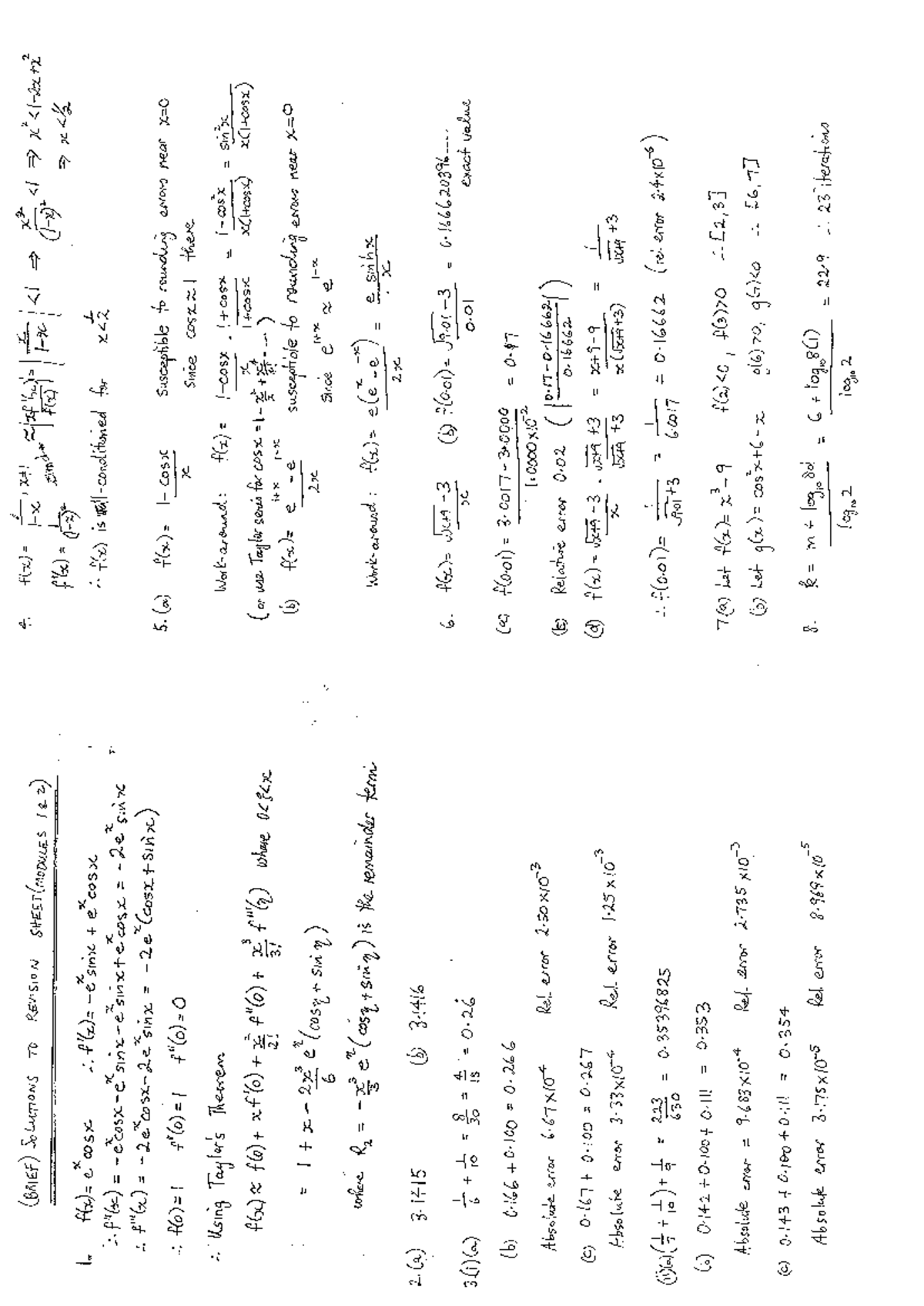 Revision Notes Numerical Methods & Matlab (2202BPS): courses, - 2202BPS ...
