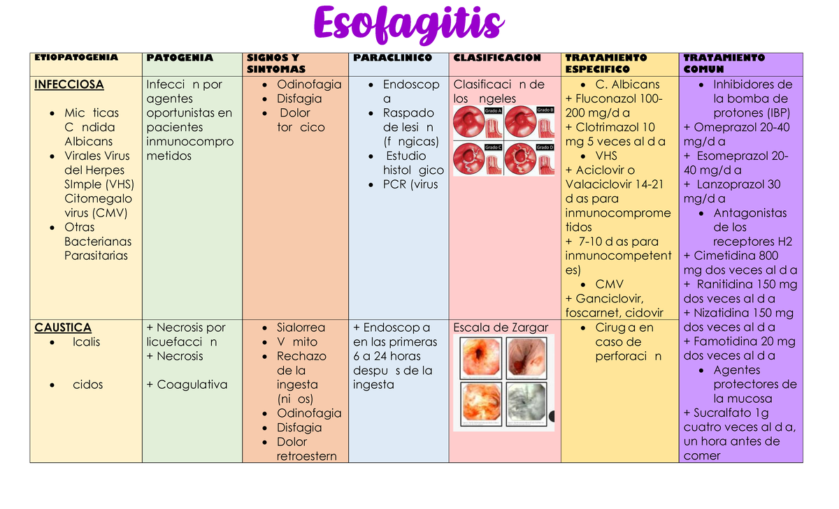 Esofagitis: Etiopatogenia, Tratamiento y Clasificación - Trabajos IBC ...