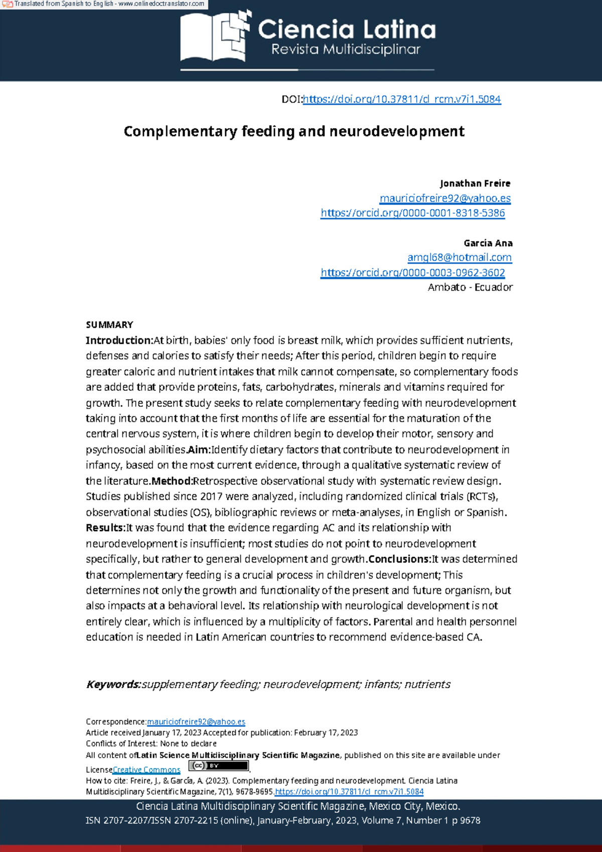 Complementary Feeding and Neurodevelopment: A Systematic Review ...