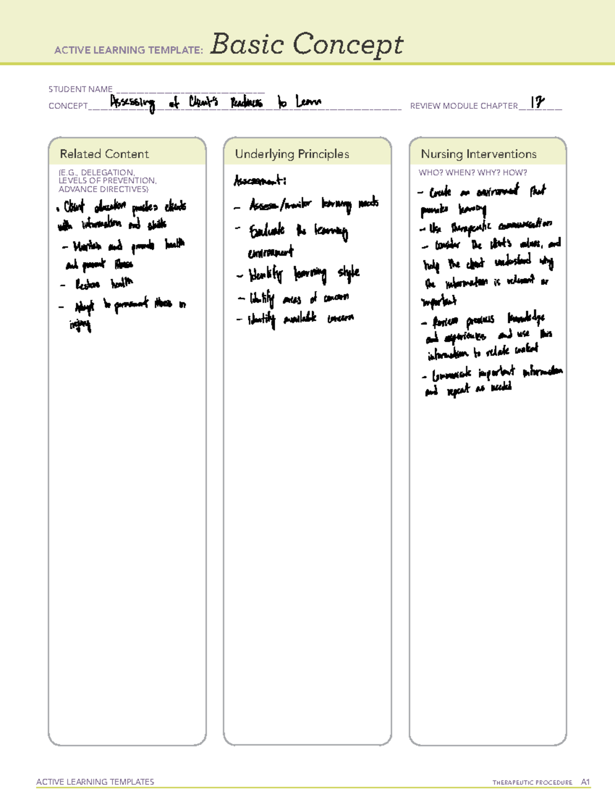 Patient Readiness to Learn: Basic Concepts in Nursing Care - Studocu