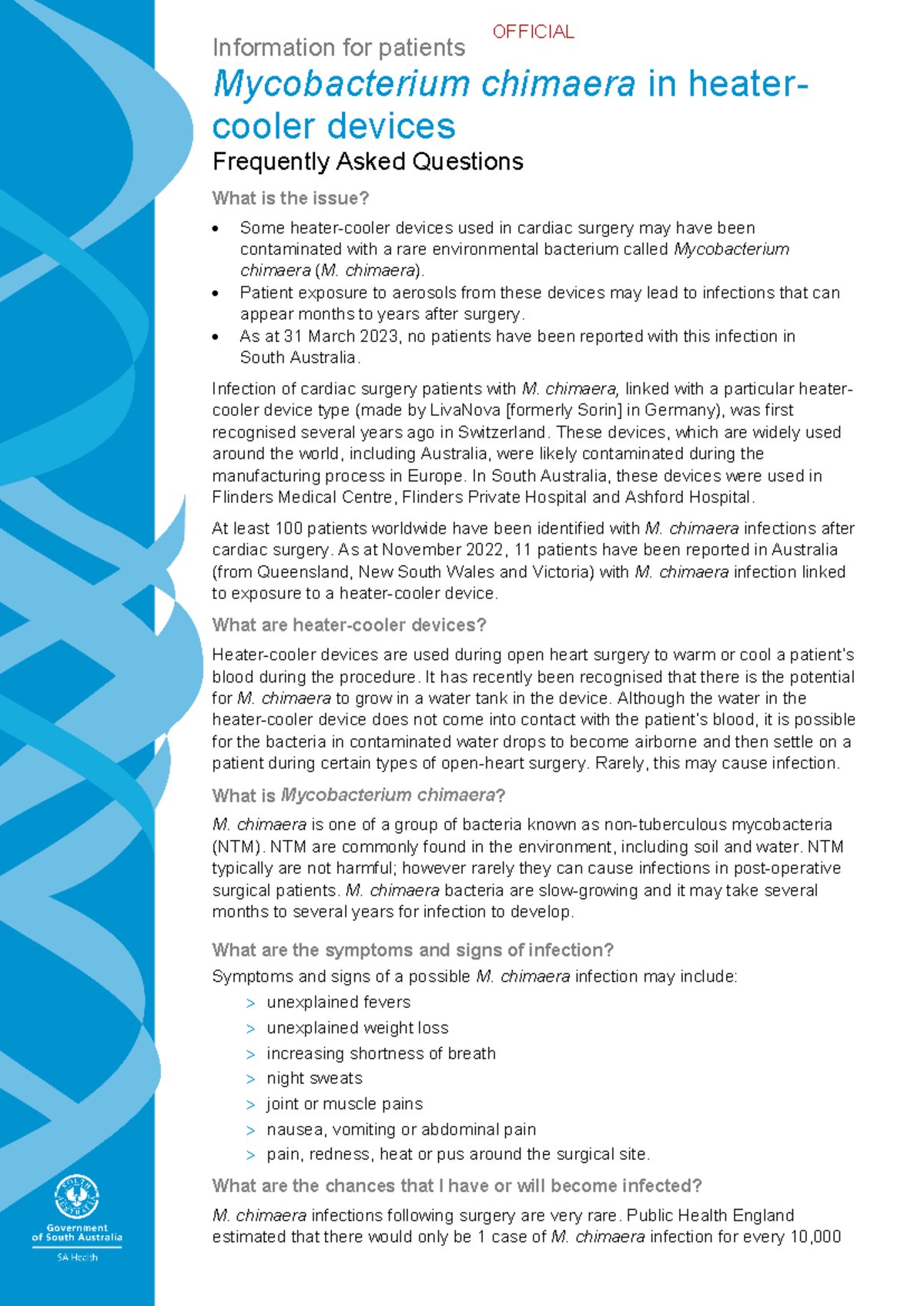 Fact Sheet M chimaera information v2 - Information for patients ...