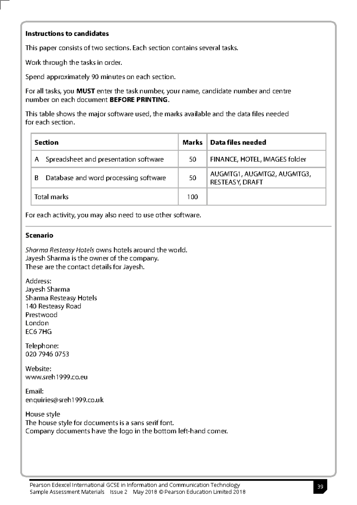 Practical Instructions for Edexcel International GCSE ICT S55188A - Studocu