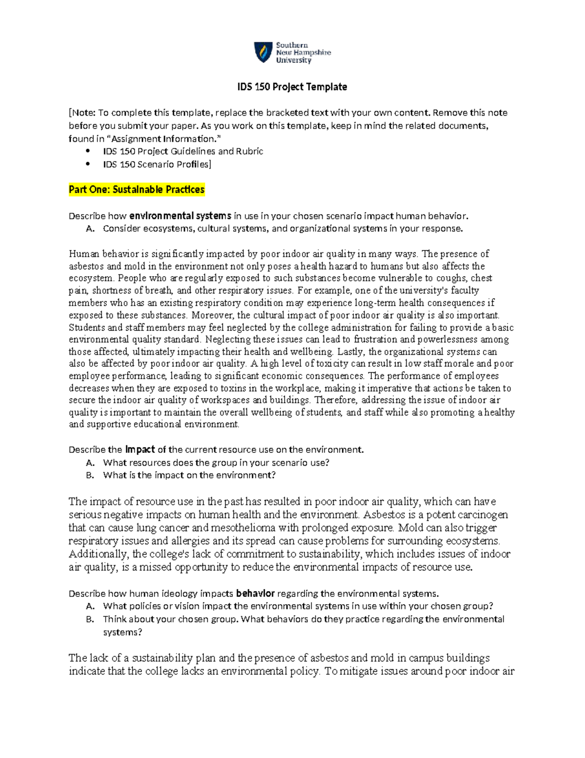 IDS 150 Project Template with Subquestions - IDS 150 Project Template ...