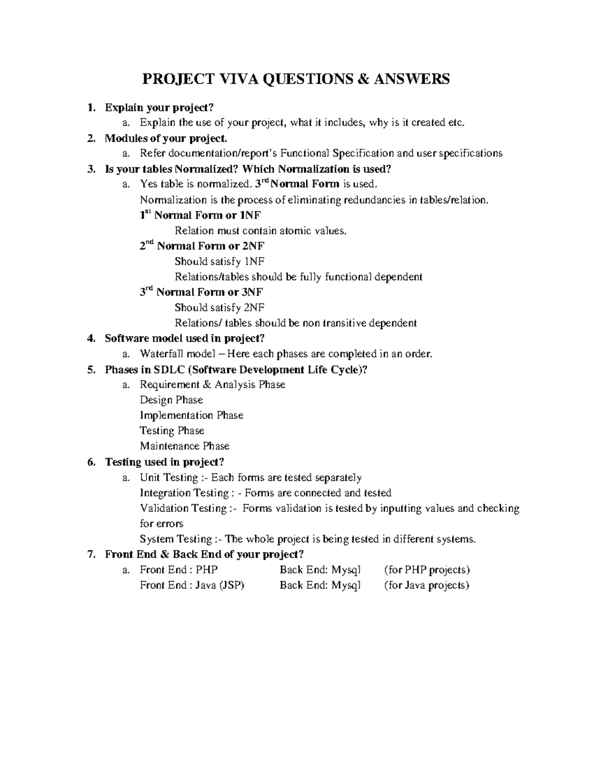 Project VIVA Q&A Summary and Insights for Review - Studocu