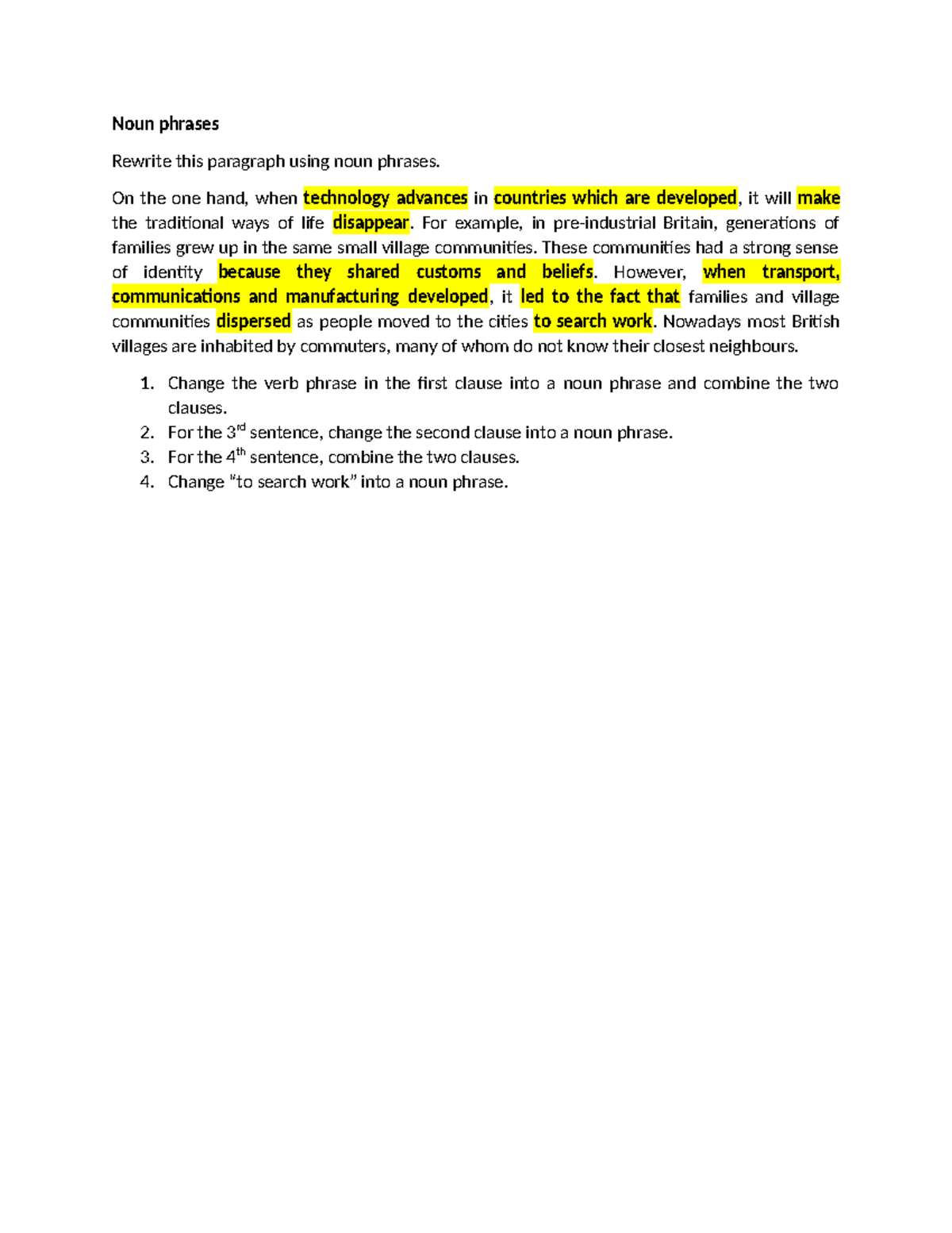 Noun Phrases: Transforming Sentences for Clarity and Precision - Studocu
