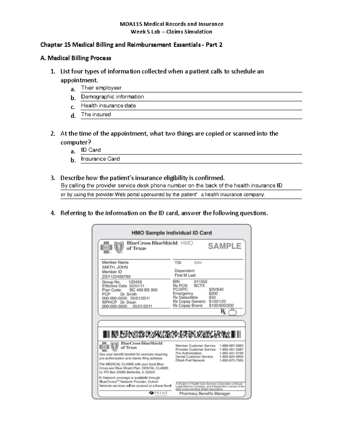 Week 5 Lab: Claims Simulation & Medical Billing Essentials - Studocu