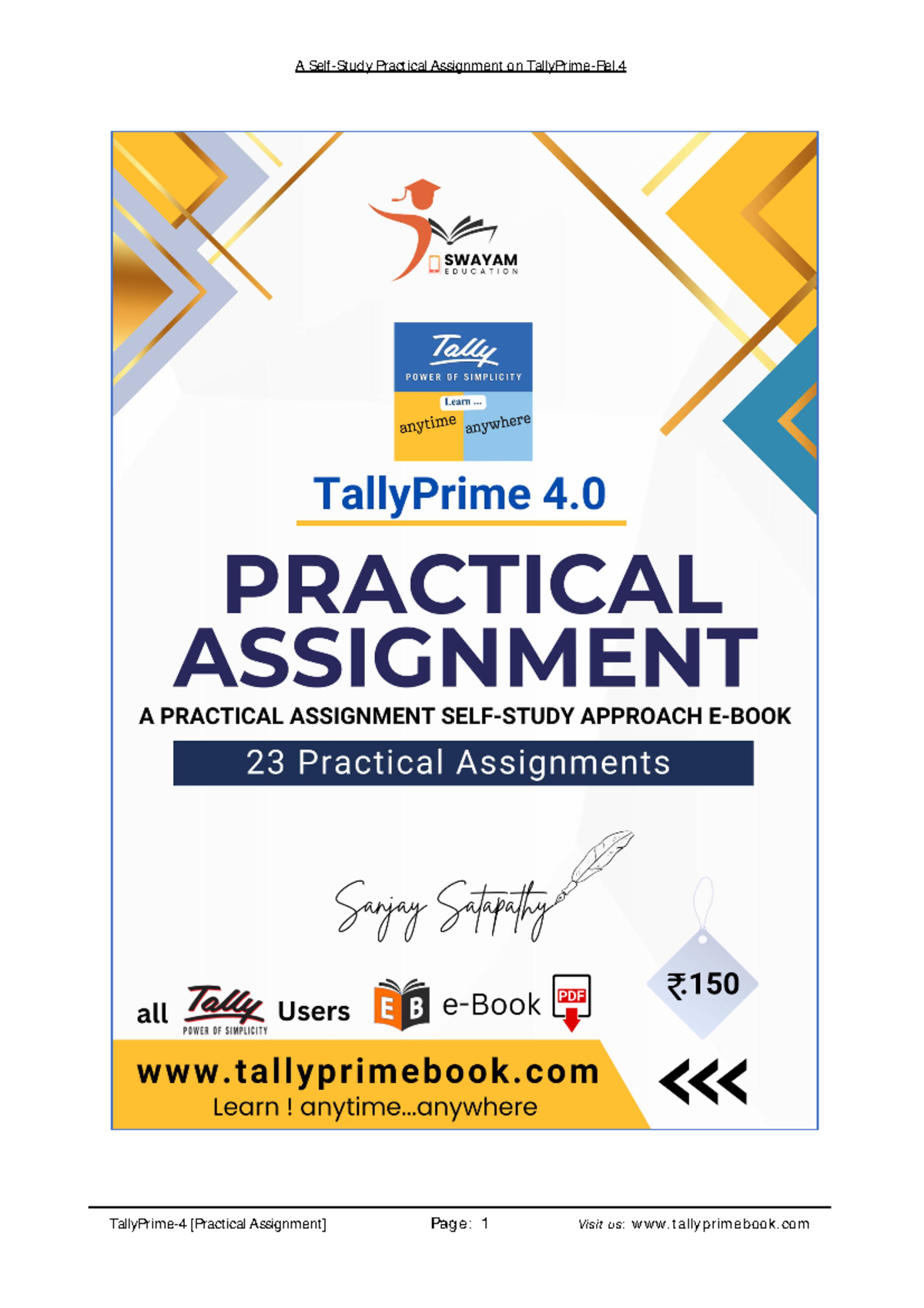 Tally Prime Practical Assignments Sample Book (eBook, PDF) - Studocu