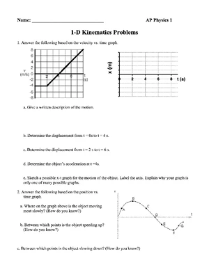 Ap-phys1 kinematics-2-d-practice-problems - PSI AP Physics 1 Kinematics ...