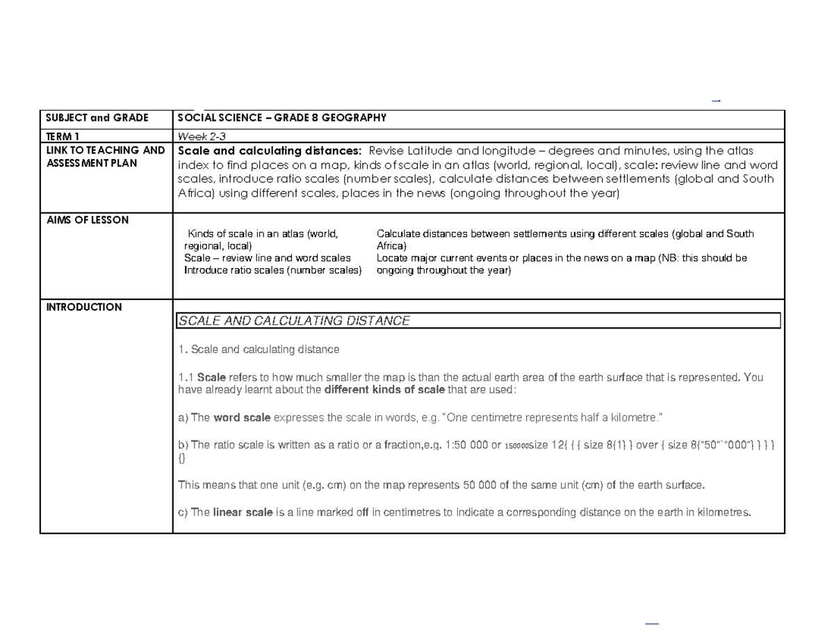 GET: LESSON PLAN TERM 1 2021 - GRADE 8 SOCIAL SCIENCE GEOGRAPHY - Studocu