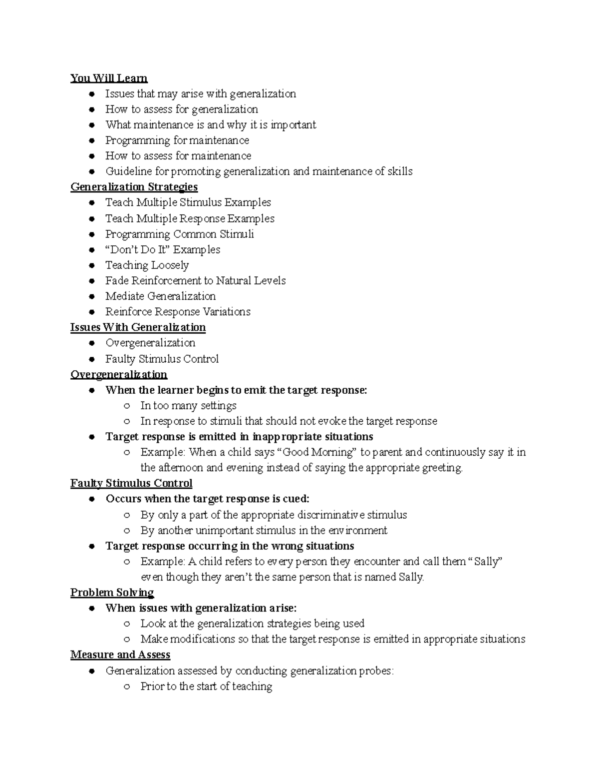 Generalization and Maintenance Part 2 - You Will Learn Issues that may ...