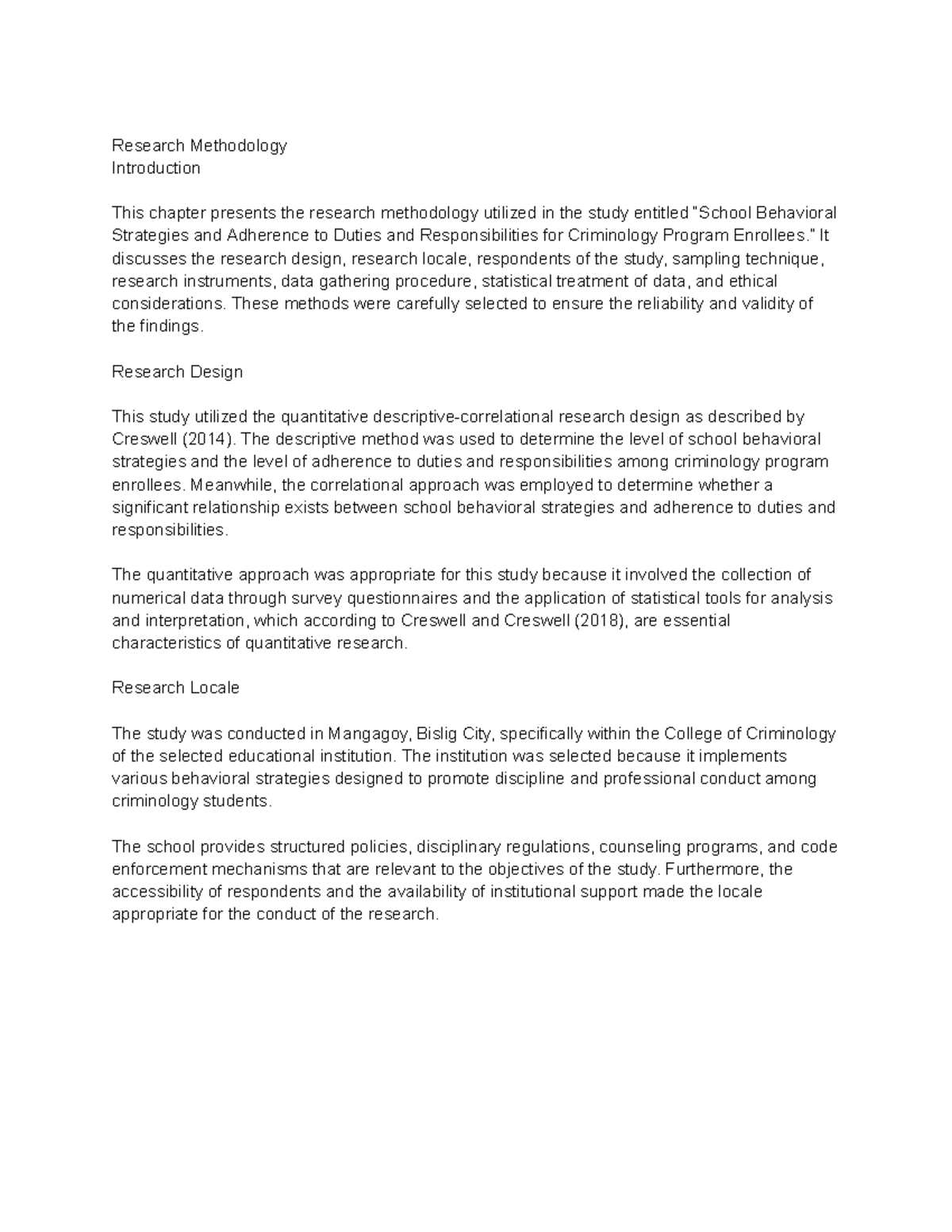 Research Methodology for Criminology Program: Behavioral Strategies ...