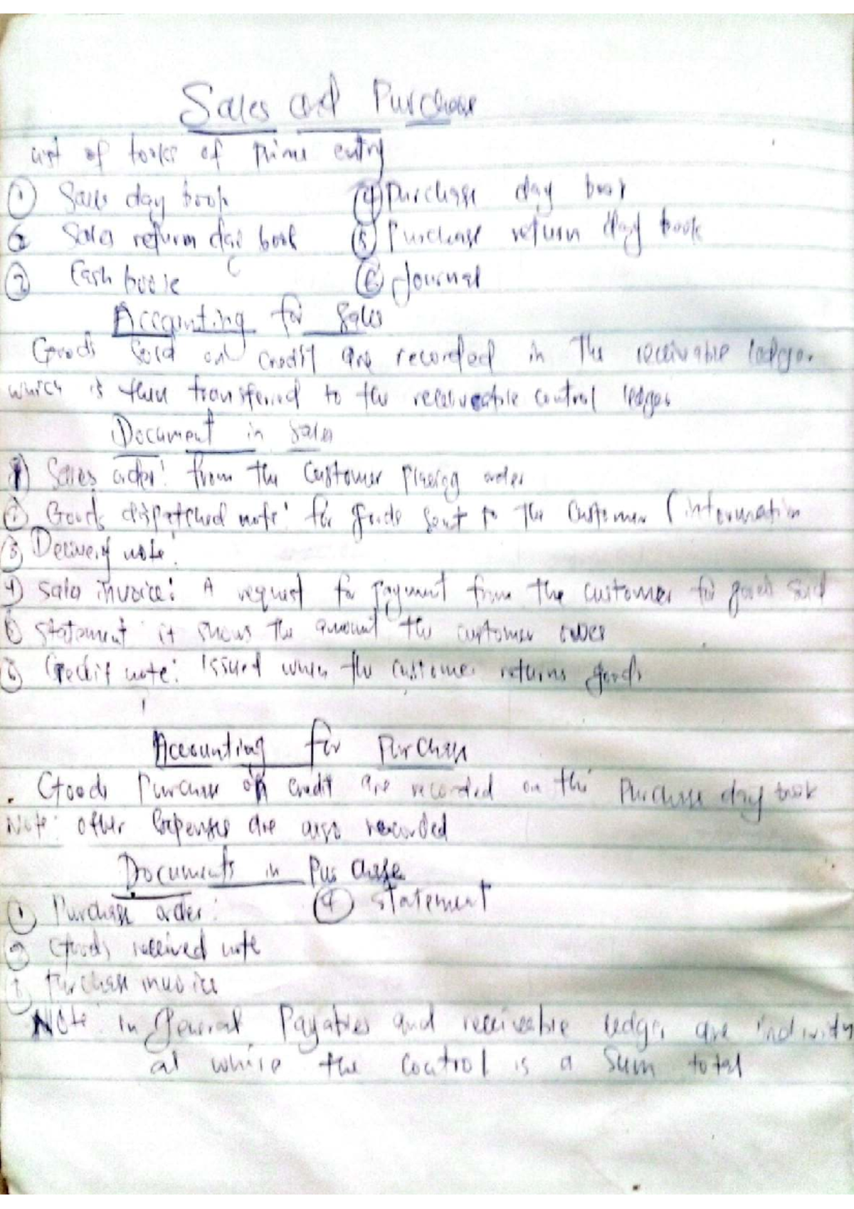 Accounting Summary: Sales & Purchase Records (Course Code: 10102) - Studocu