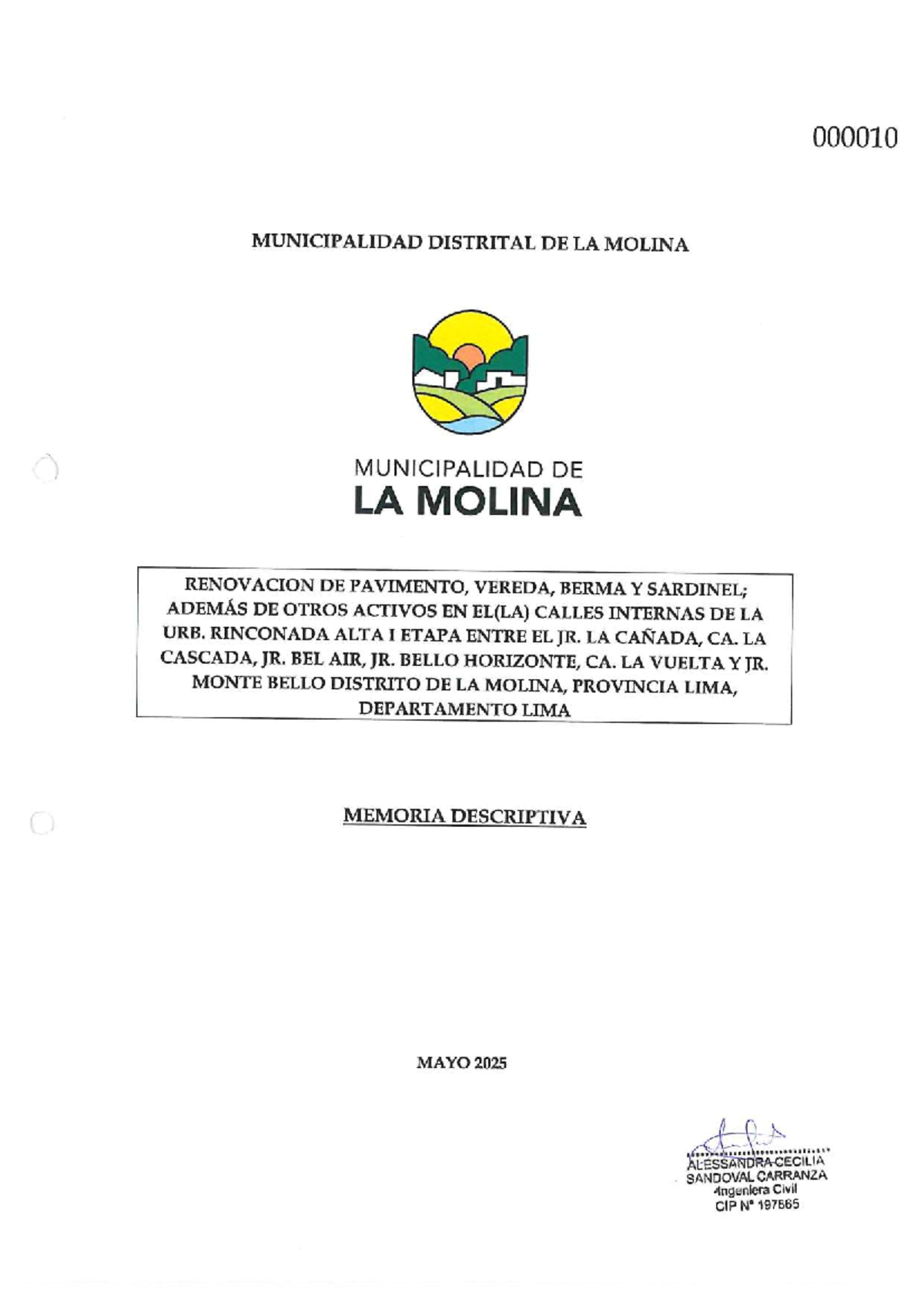 Renovación de Pavimento y Veredas en Urb. Rinconada Alta - La Molina ...