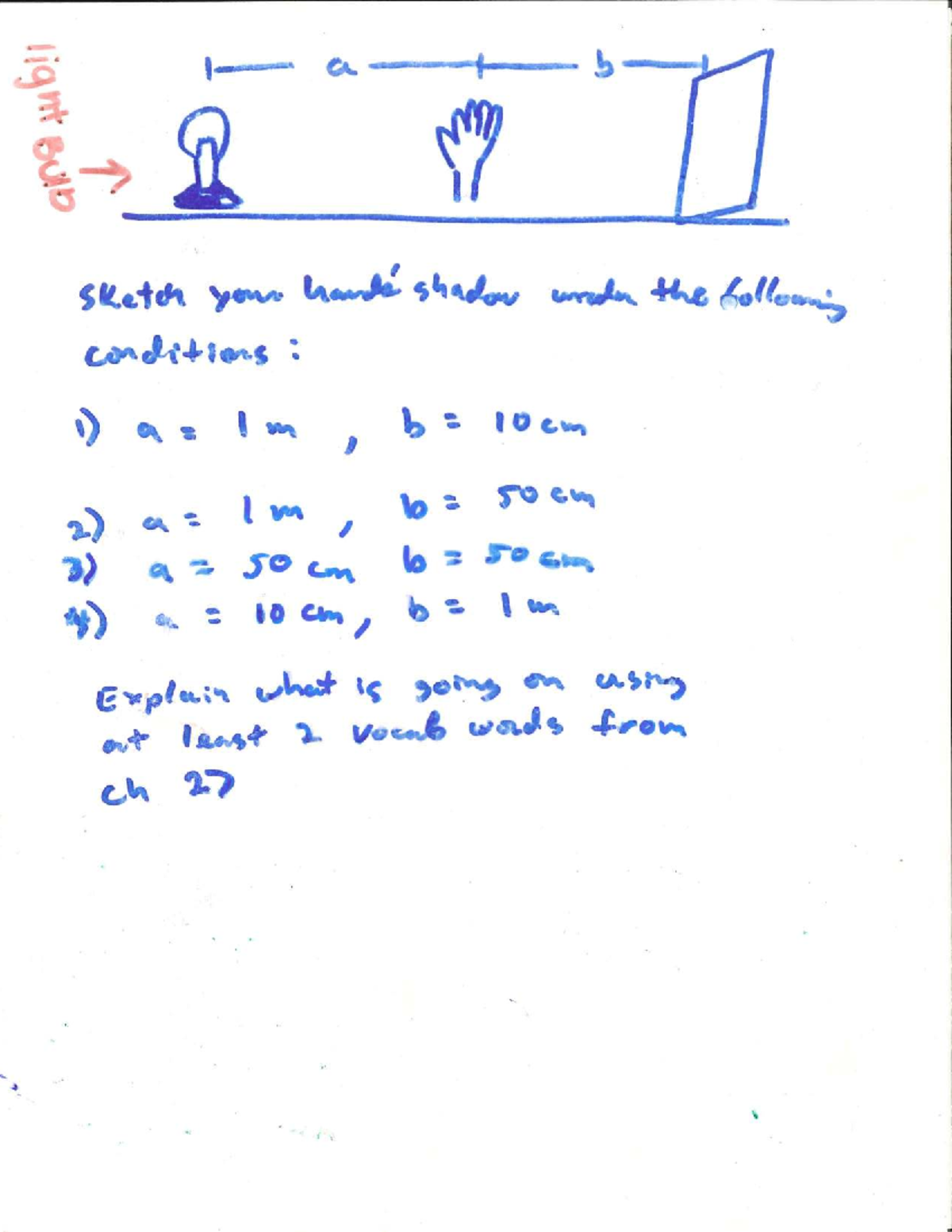 Light and Shadow Minilab: Exploring Conditions and Vocabulary from Ch ...