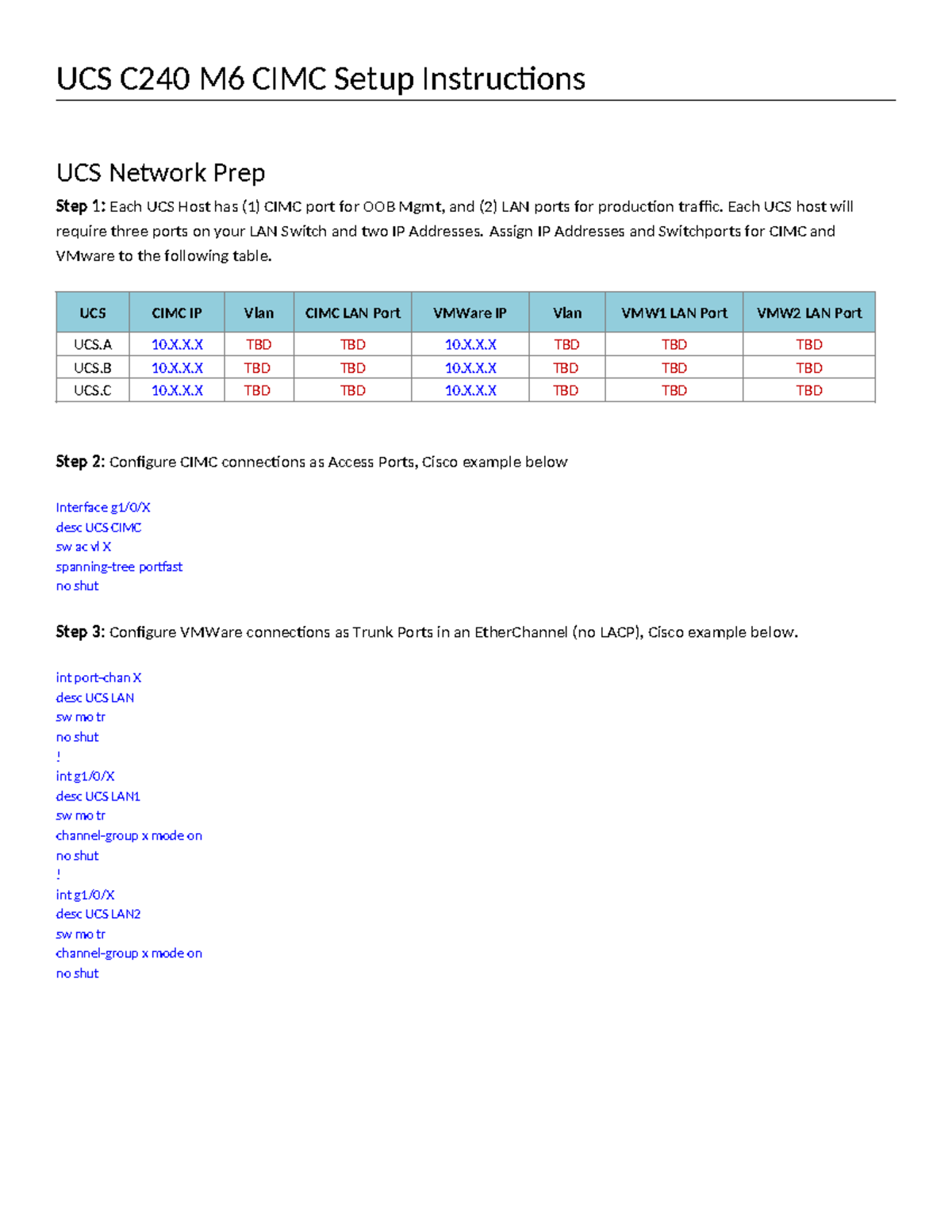 UCS C240 M6 CIMC Setup Guide: Network Prep & Port Configurations - Studocu