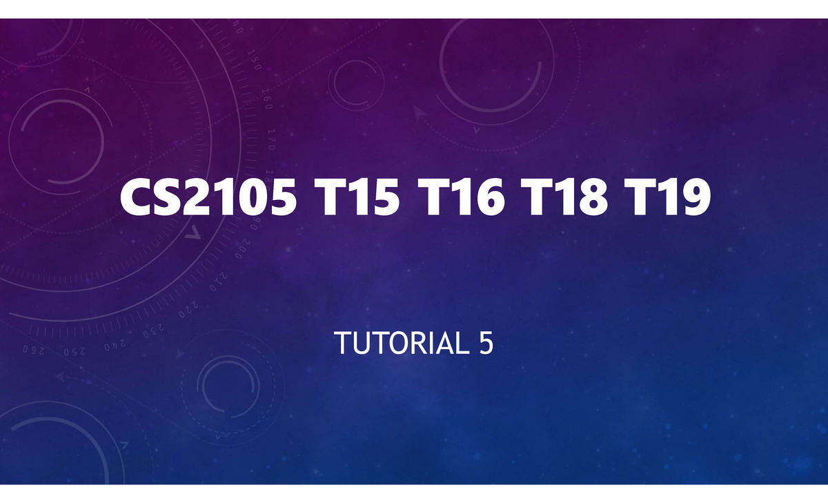 CS2105 Tutorial 5 Lecture 6: Key Points on Network Layer & IP Addressing - Studocu
