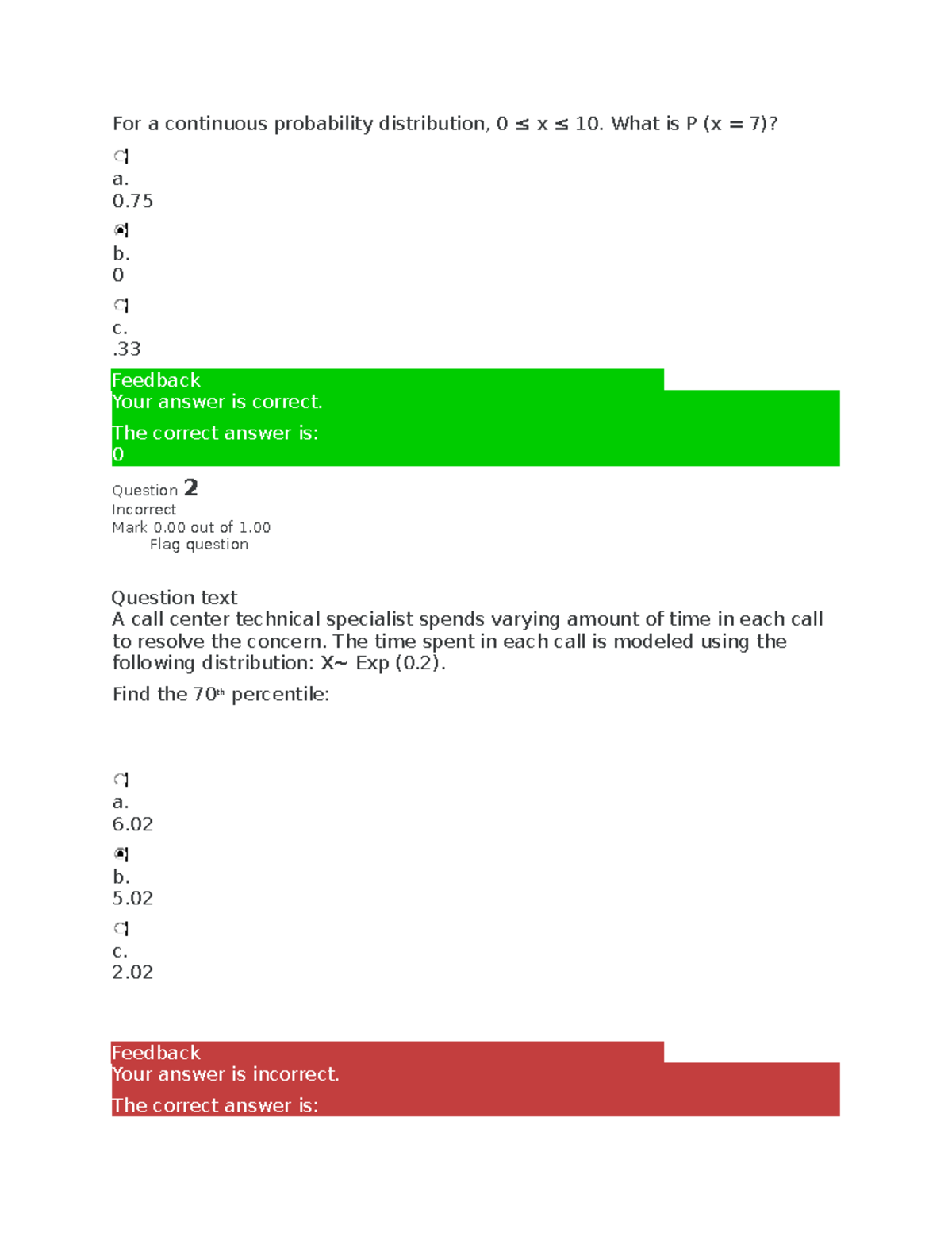 Math 1280 Graded Quiz: Continuous Probability & Random Variables - Studocu