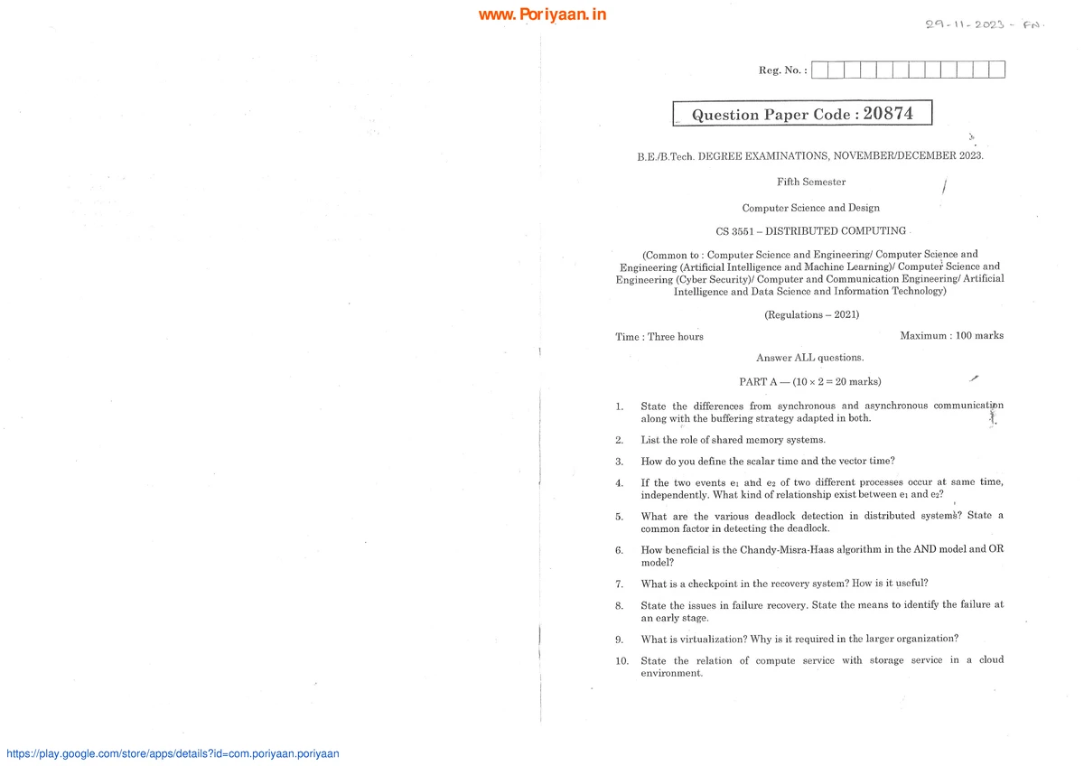 Compiler design 2024-25 - Question Paper Code : 40926 DEGREE ...