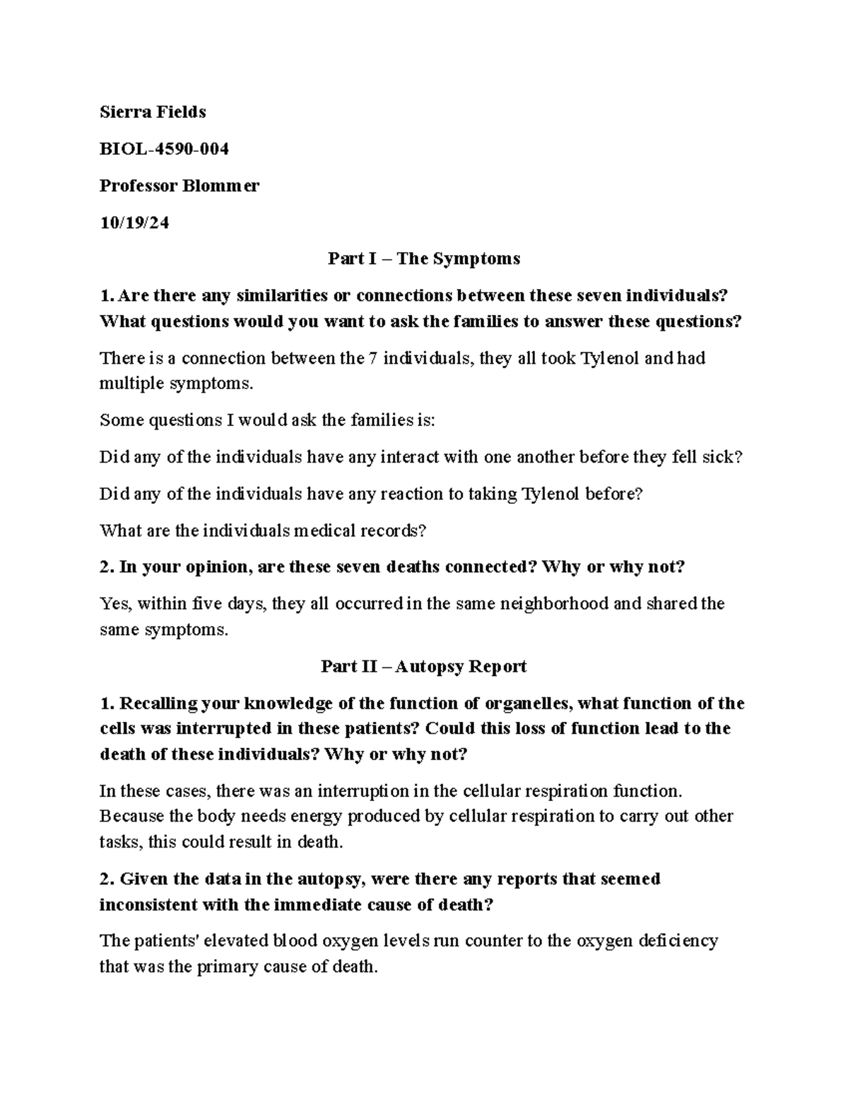 BIOL-4590: Case Study on the Mystery of 7 Deaths & Cellular Respiration ...