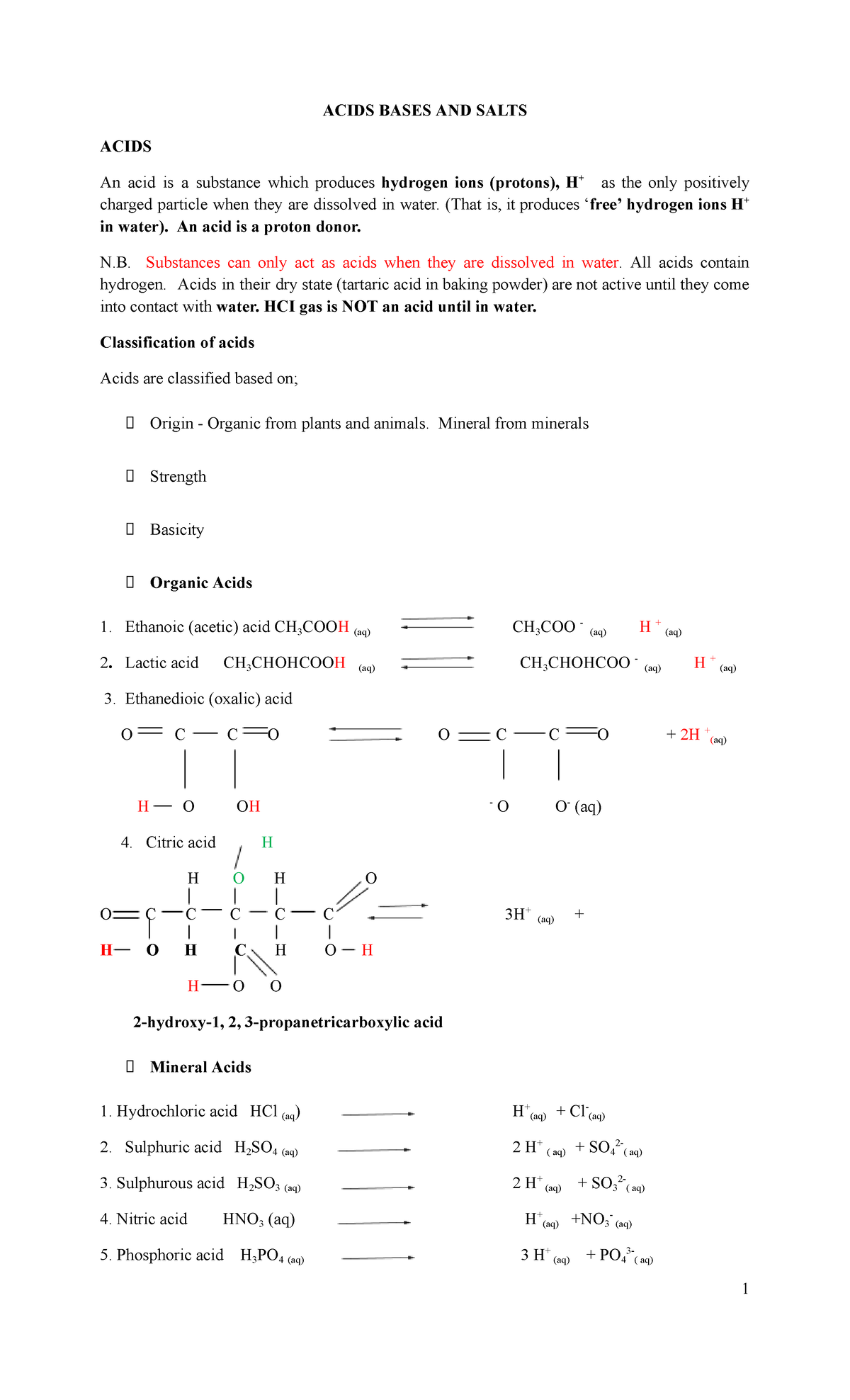 ACIDS, BASES, AND SALTS: A Comprehensive Study Guide for CHEM101 - Studocu