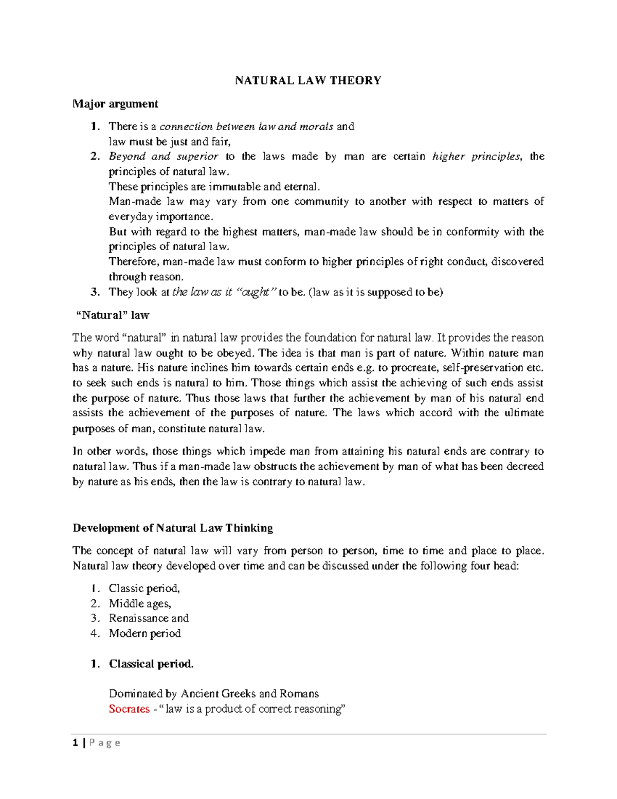 Natural Law Theory: Key Concepts and Historical Development - N/L - Studocu