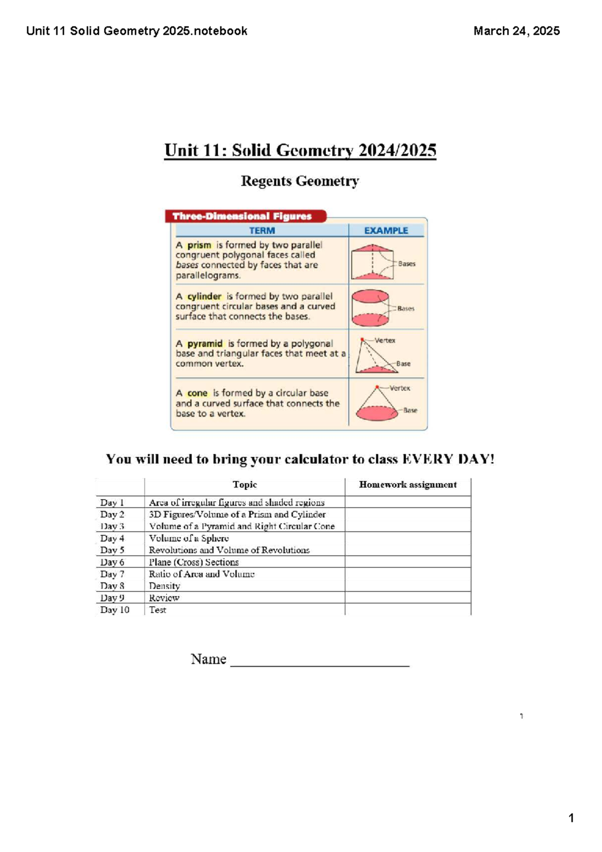 Solid Geometry Answer Key Packet (SG 101) - Studocu