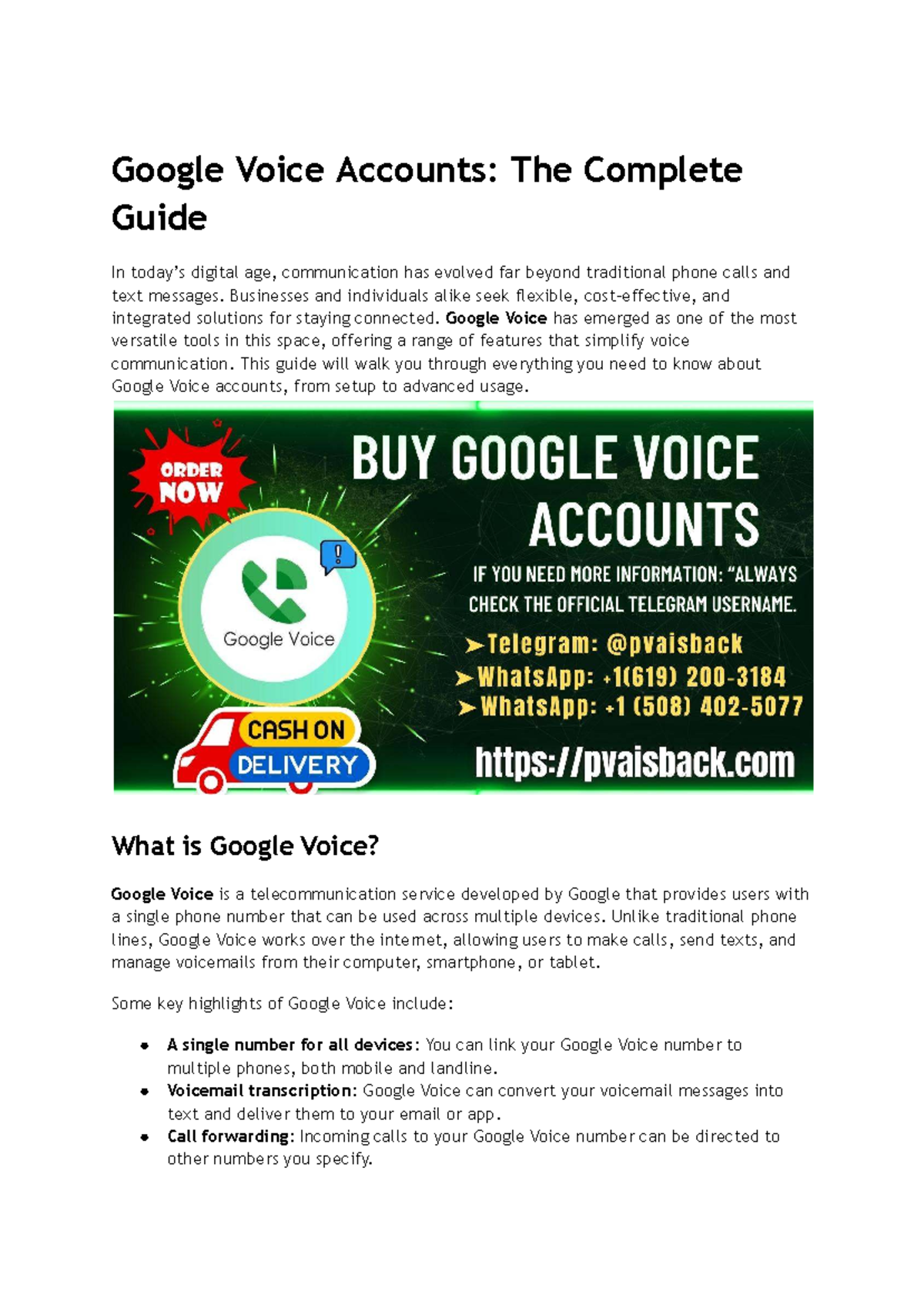 Google Voice Accounts: A Comprehensive Buying Guide - Studocu