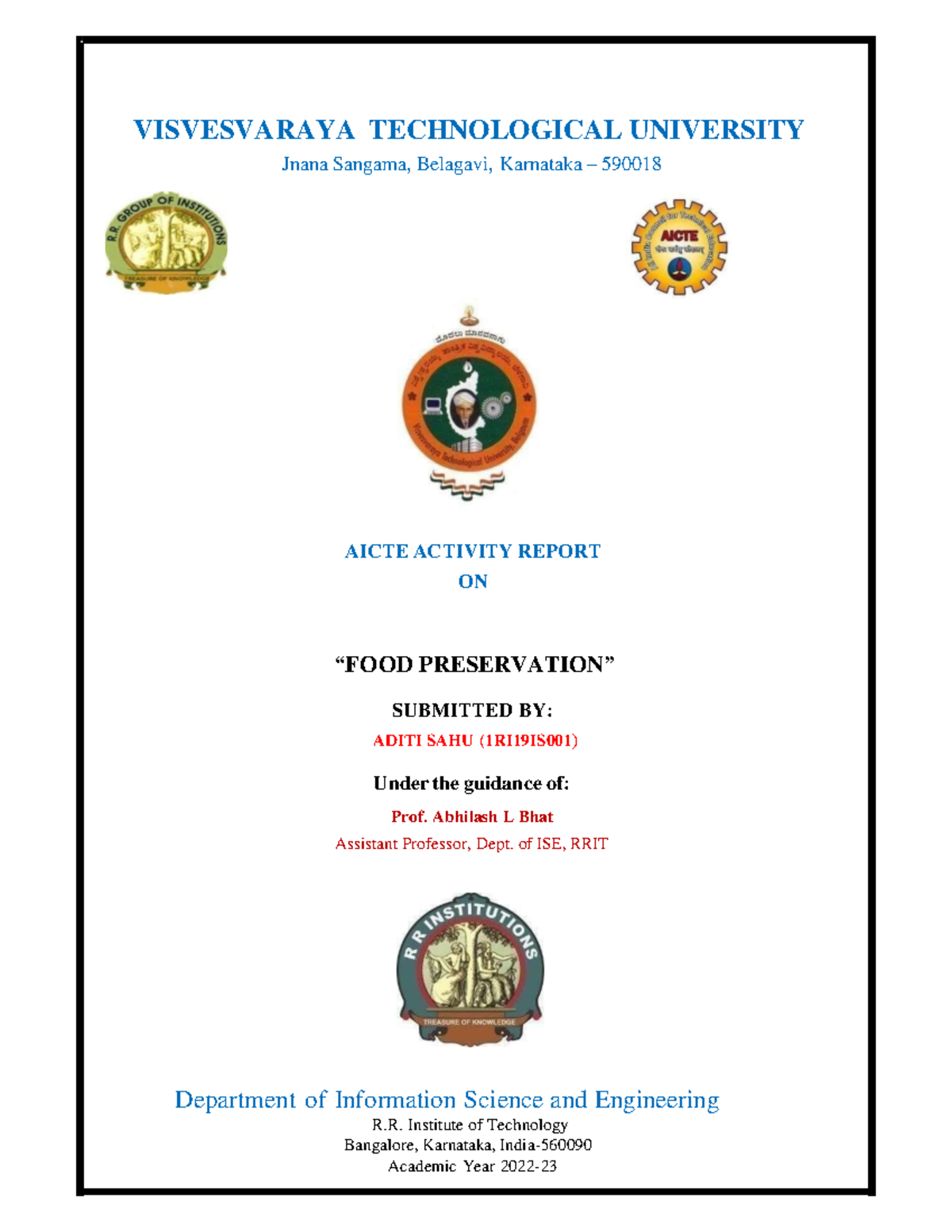 FOOD-2 - AICTE Activity Report on Food Preservation and Healthcare IoT ...