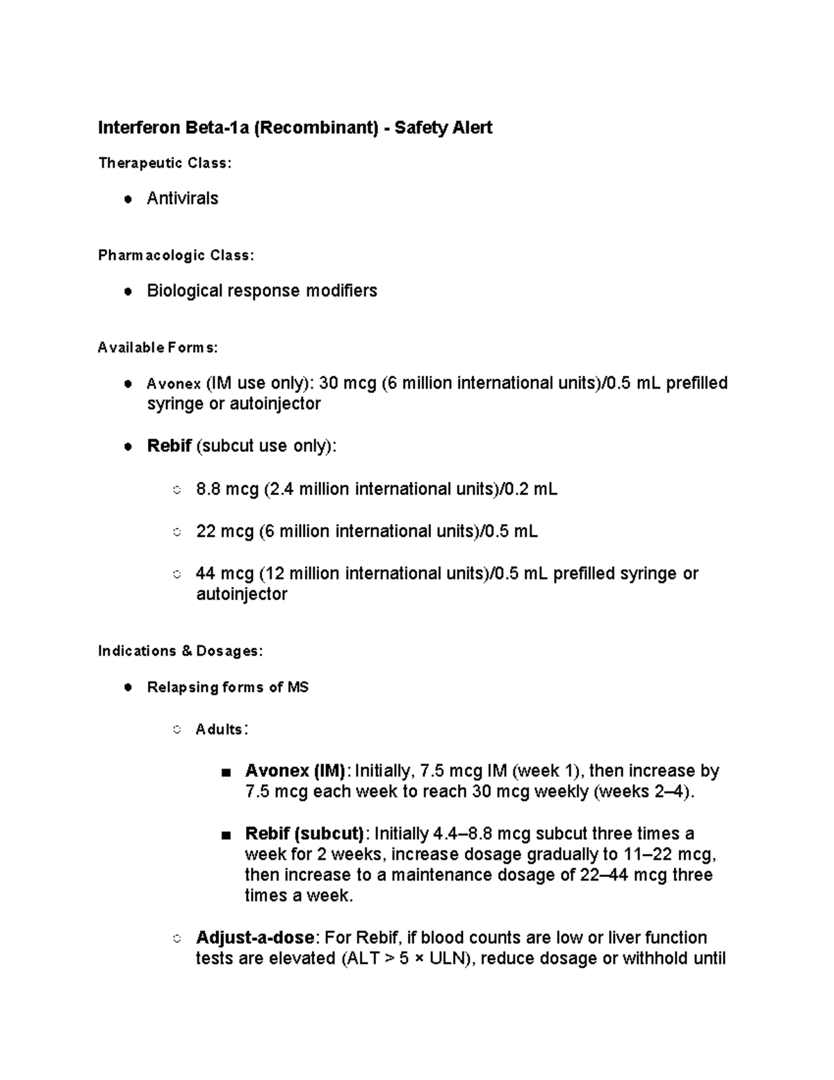 Autoimmune Drugs - Study Help (Pharmacology 101) - Studocu