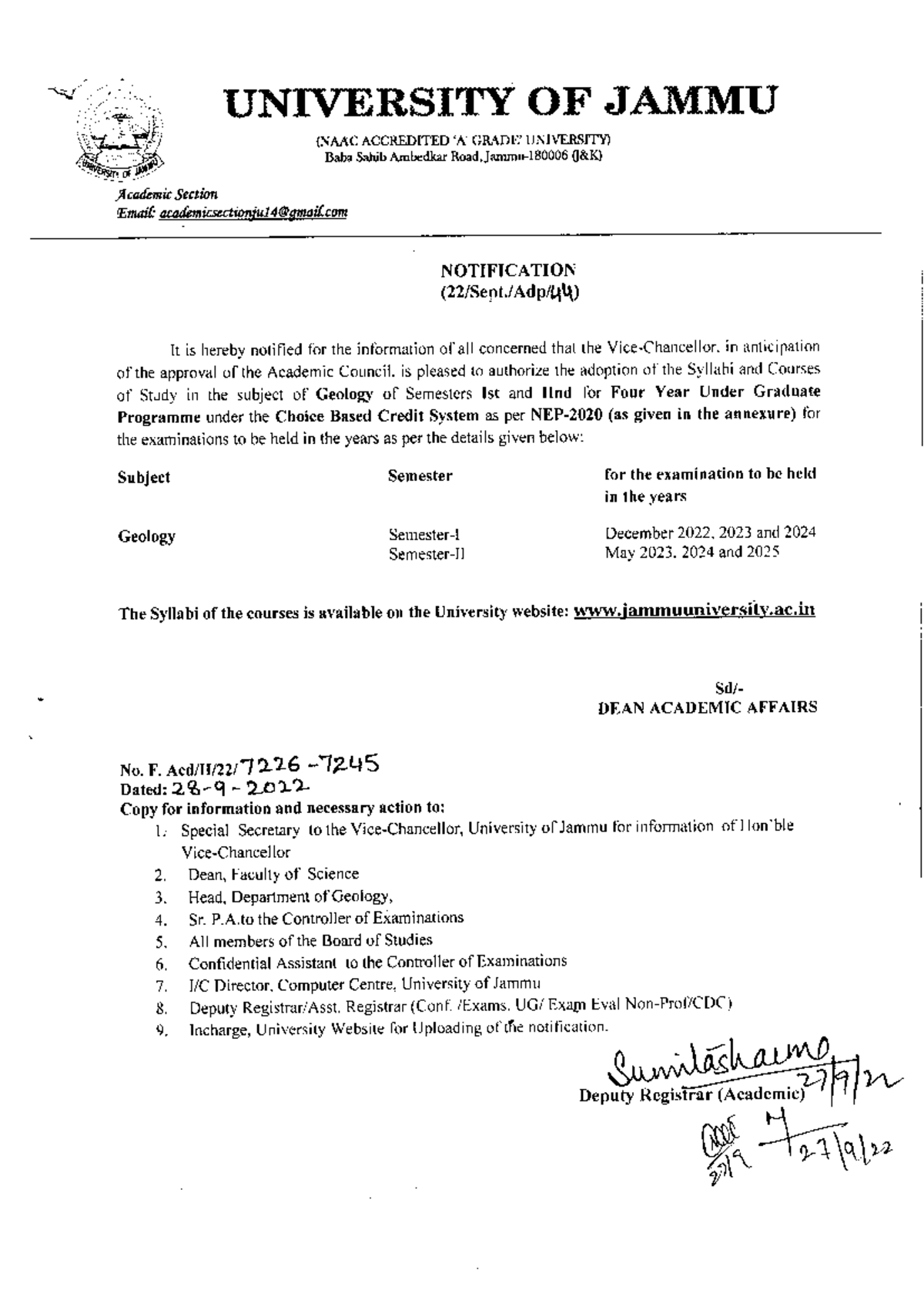 Geology Syllabus for FYUP - Semesters 1 & 2 under CBCS NEP-2020 - Studocu